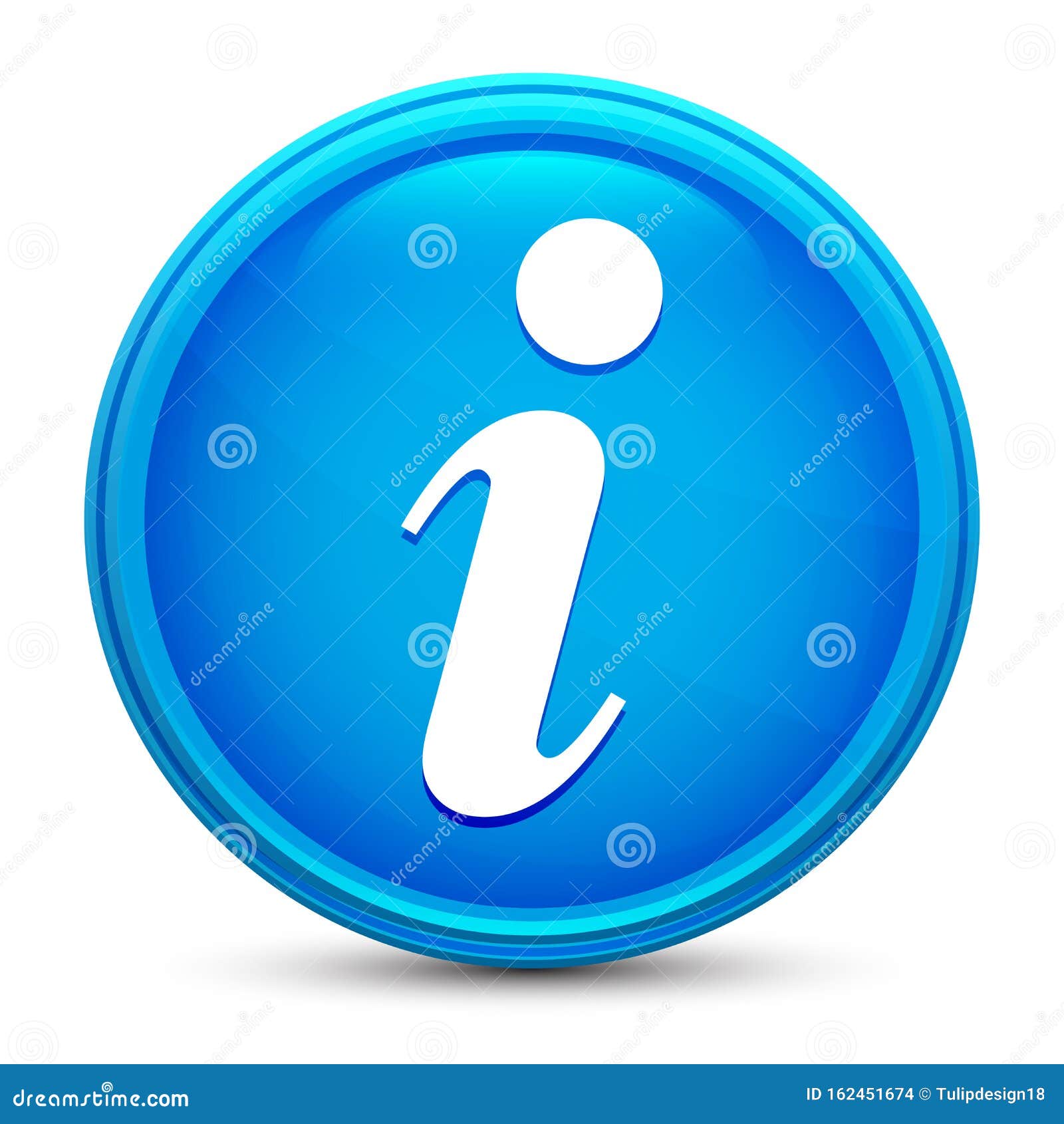 Info Icon Glass Shiny Blue Round Button Isolated Design Vector ...