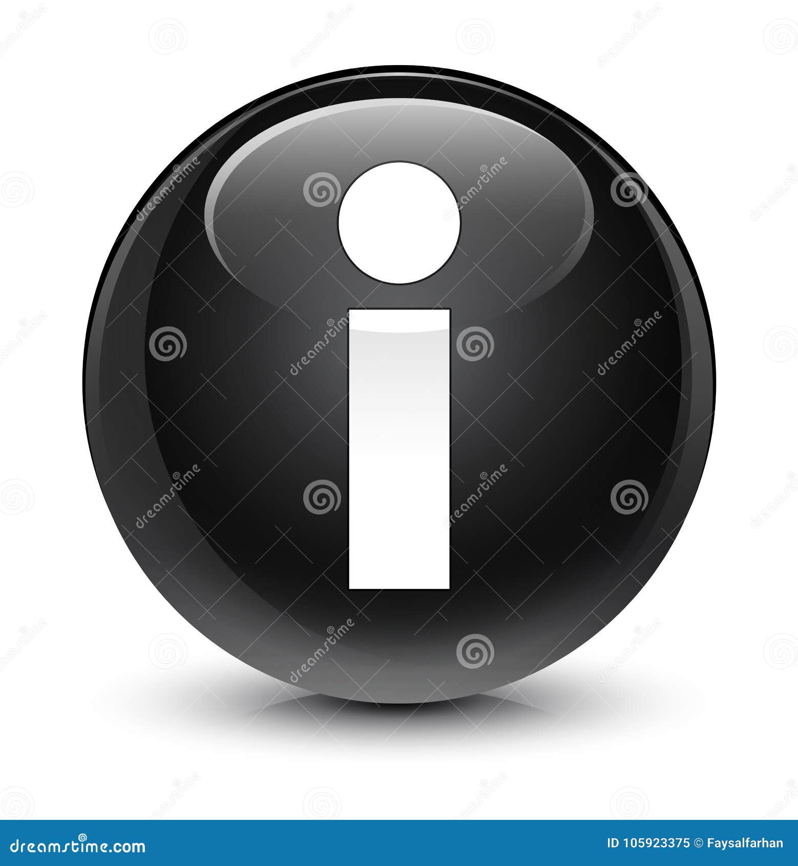 Info Icon Glassy Black Round Button Stock Illustration - Illustration ...