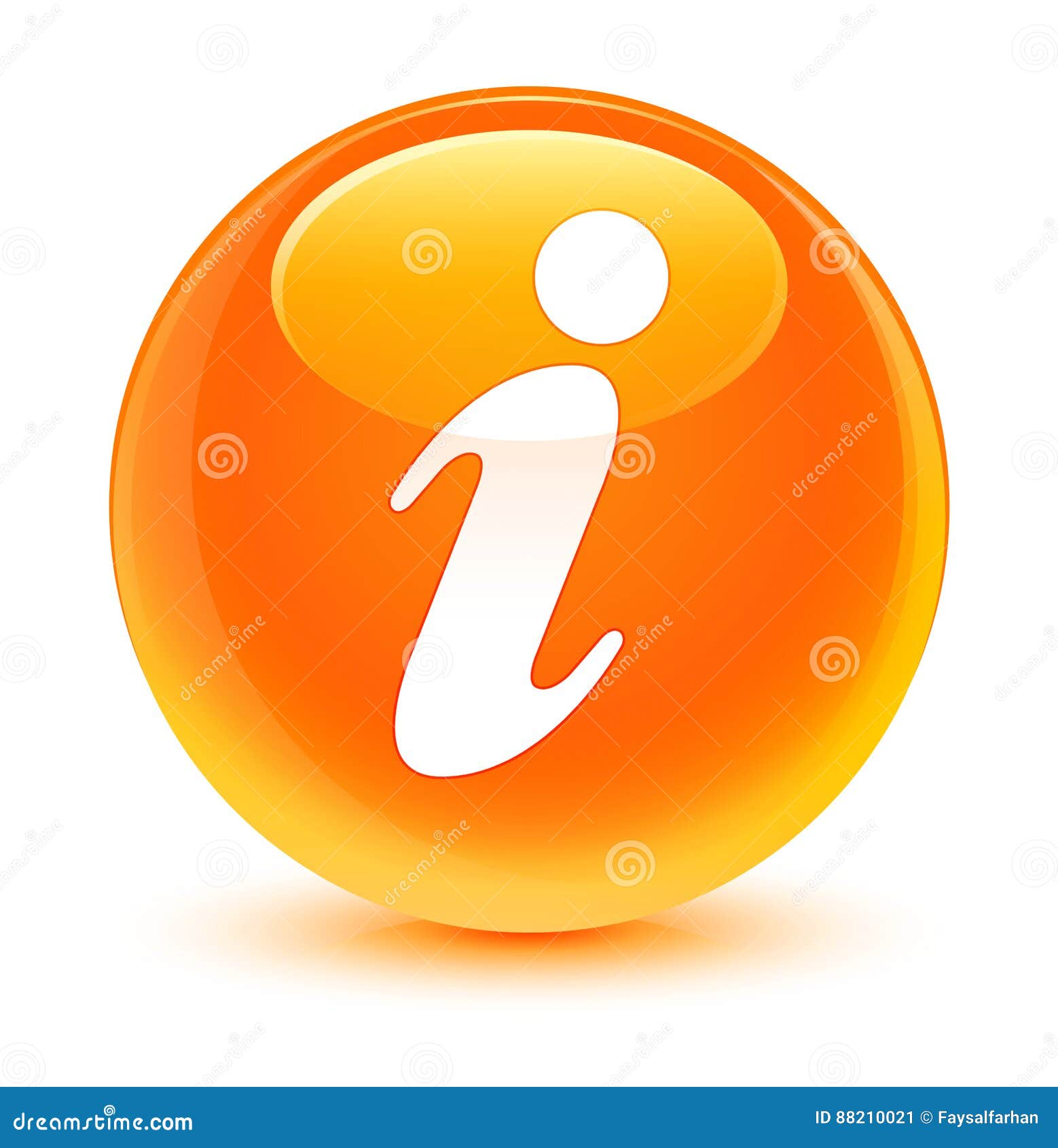 Info Icon Glassy Orange Round Button Stock Illustration - Illustration ...