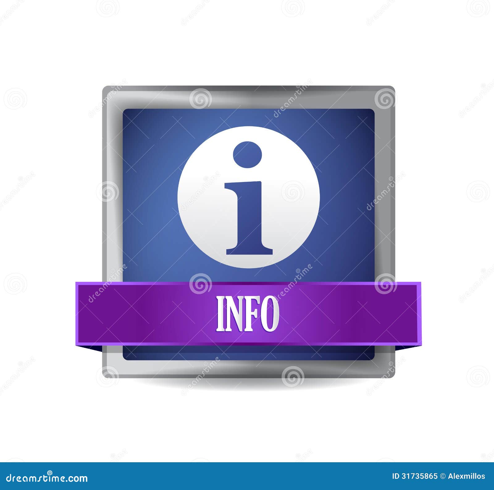 Info Icon Glossy Blue Reflected Square Button Stock Illustration ...