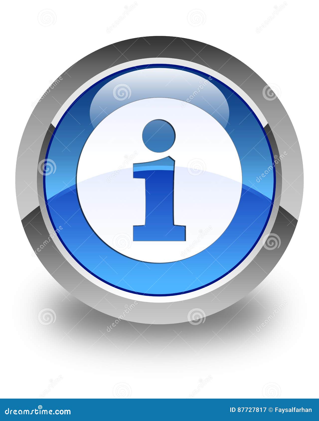 Info Icon Glossy Blue Round Button Stock Illustration - Illustration of ...