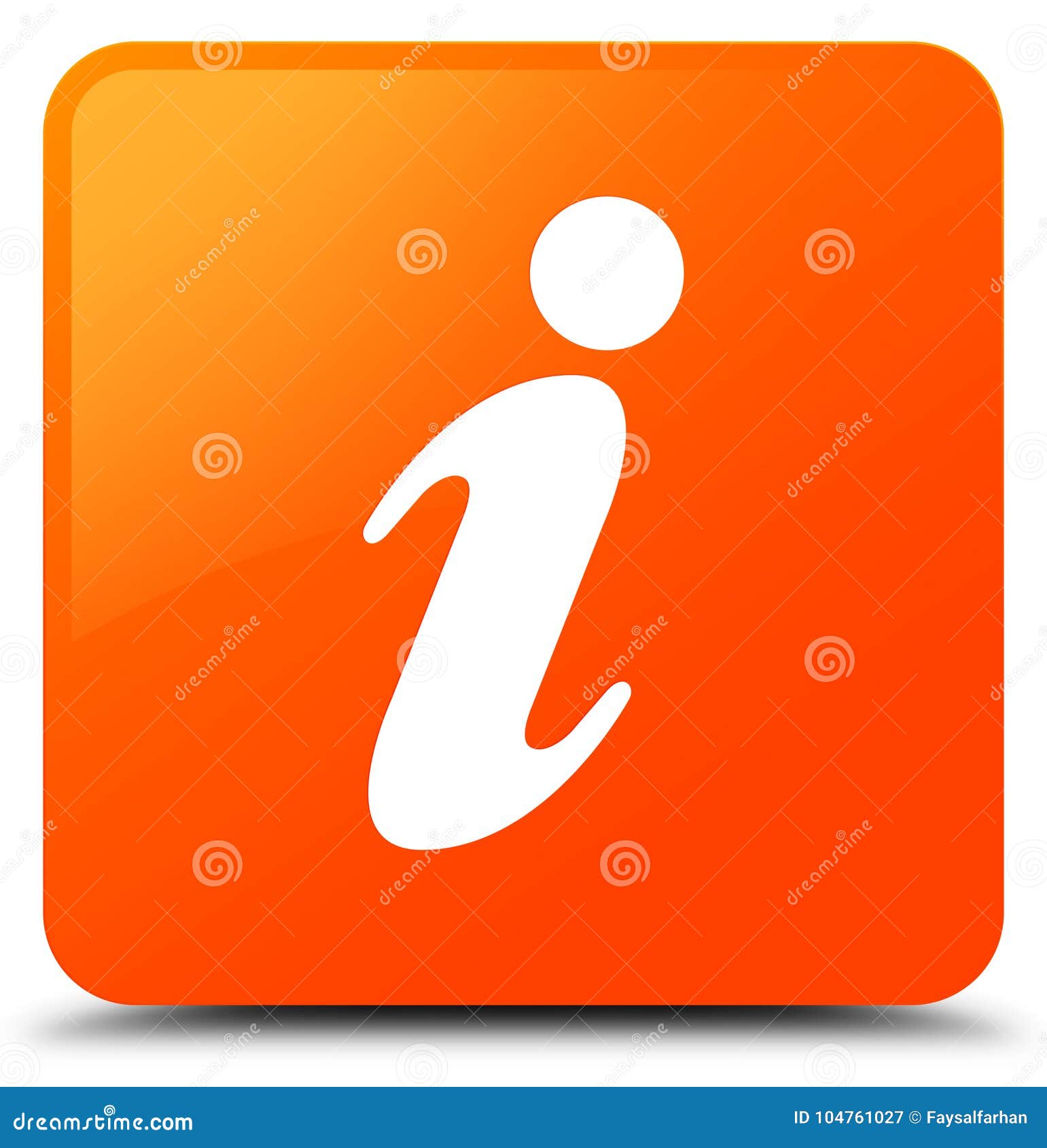 Info Icon Orange Square Button Stock Illustration - Illustration of ...