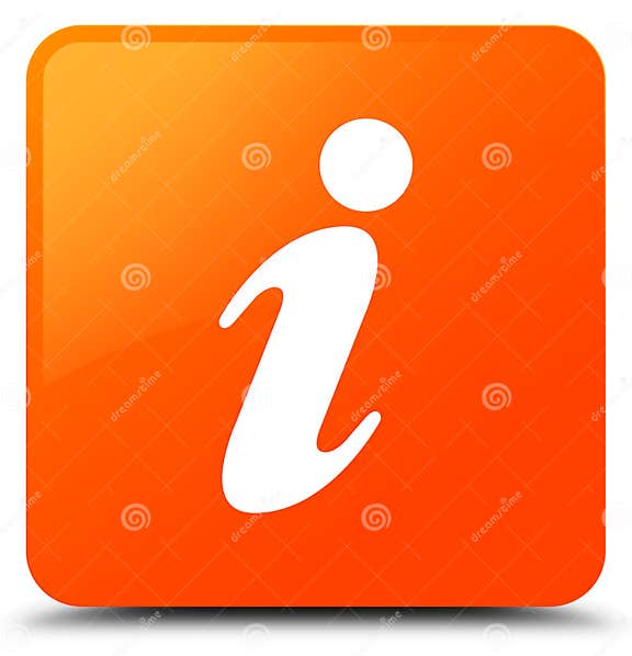 Info Icon Orange Square Button Stock Illustration - Illustration of ...