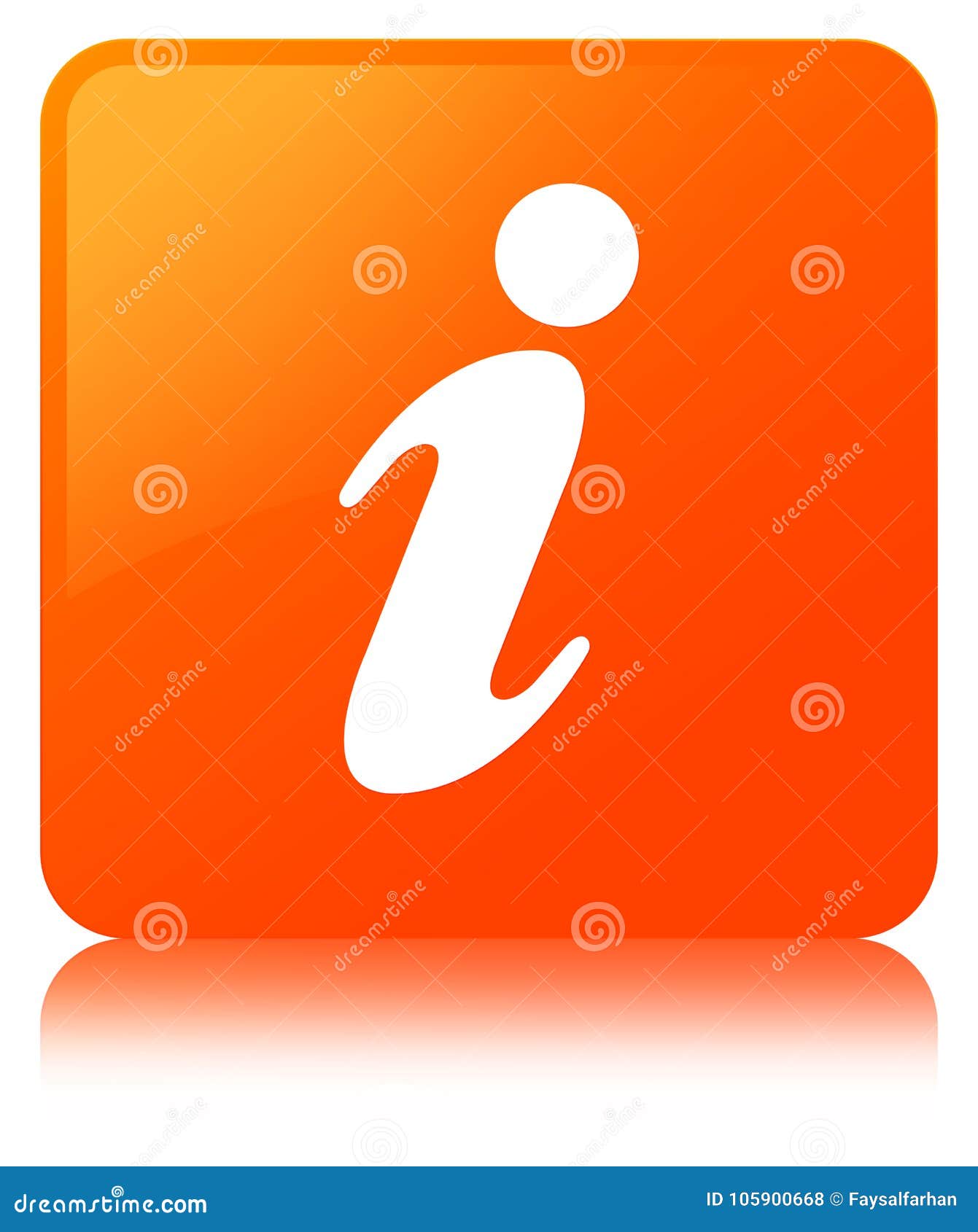 Info Icon Orange Square Button Stock Illustration - Illustration of ...