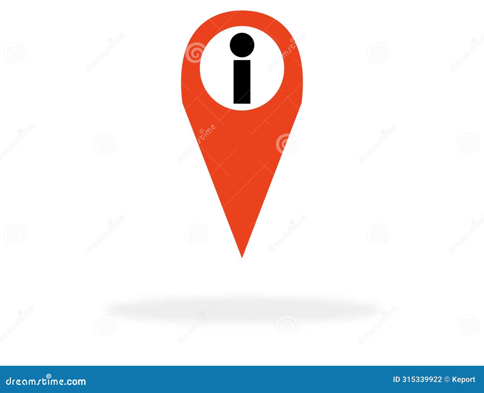 Info Icon on Red Marker Symbol with Shadow Stock Illustration ...