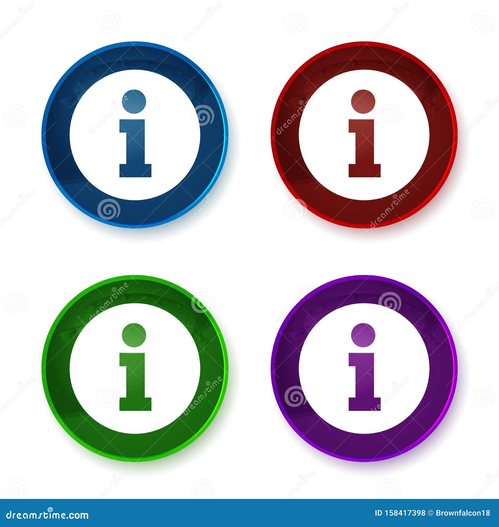 Info Icon Shiny Round Buttons Set Illustration Stock Vector ...