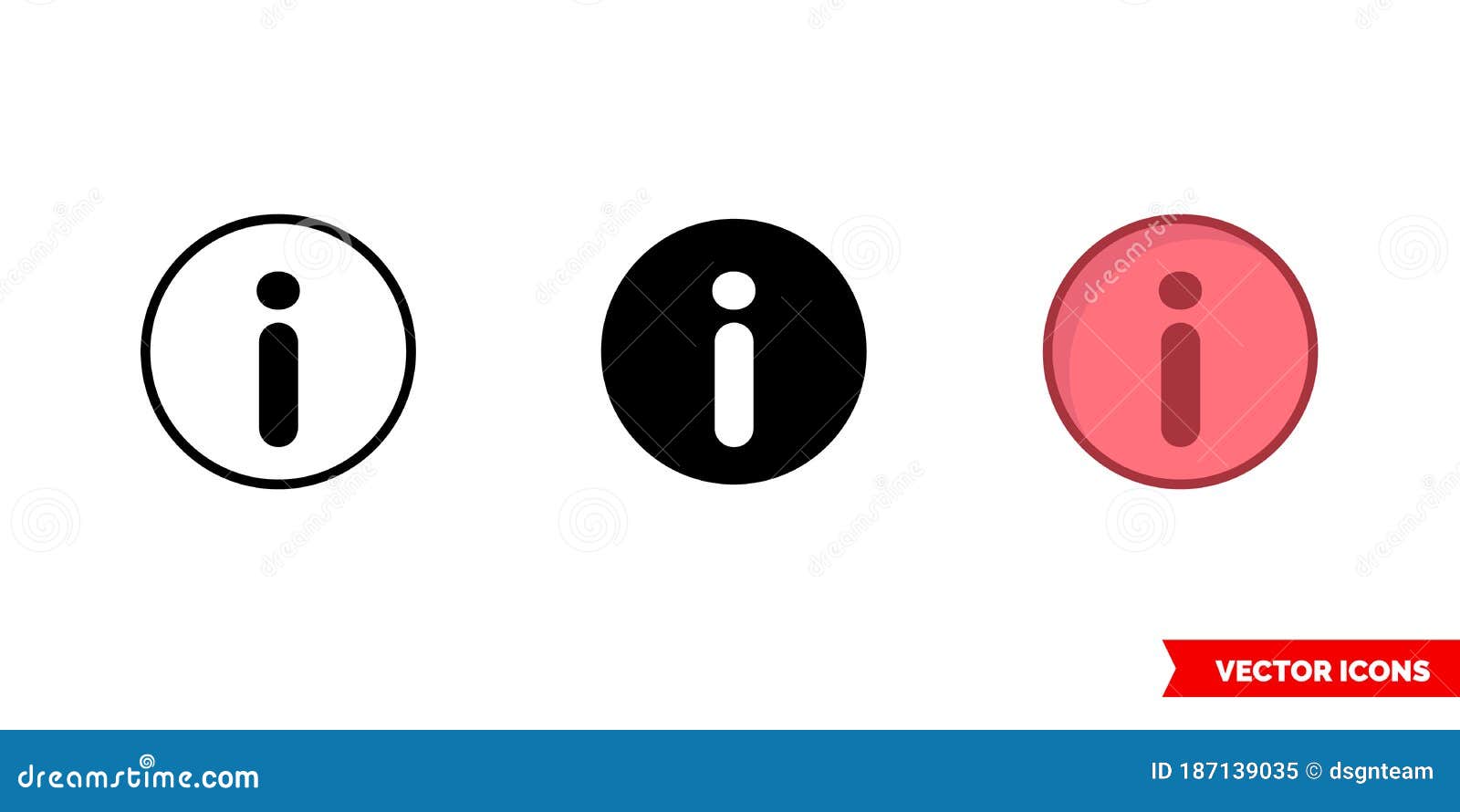 Info Icon of 3 Types. Isolated Vector Sign Symbol. Stock Vector ...