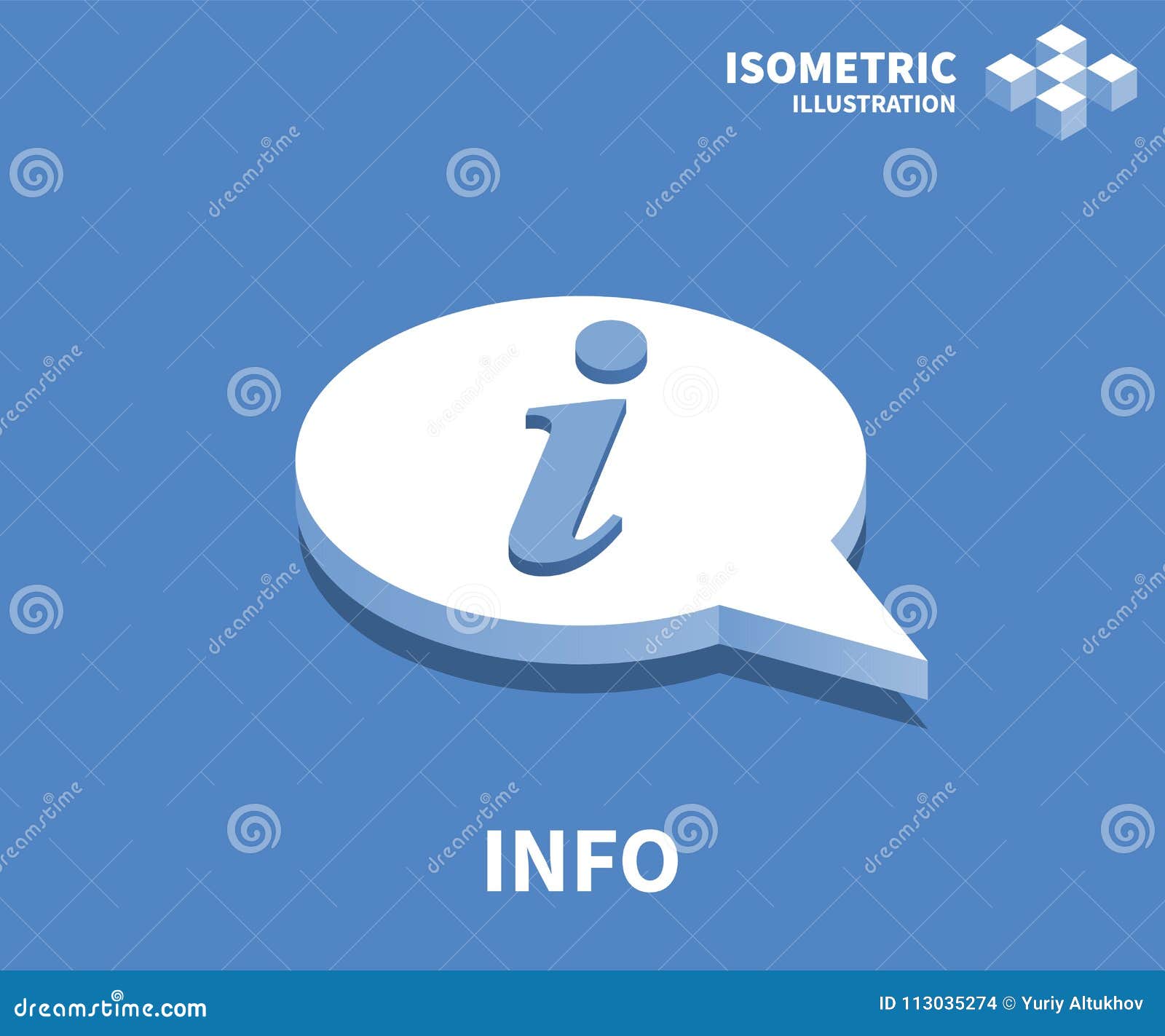 Info Icon, Vector Illustration in Flat Isometric 3D Style Stock Vector ...