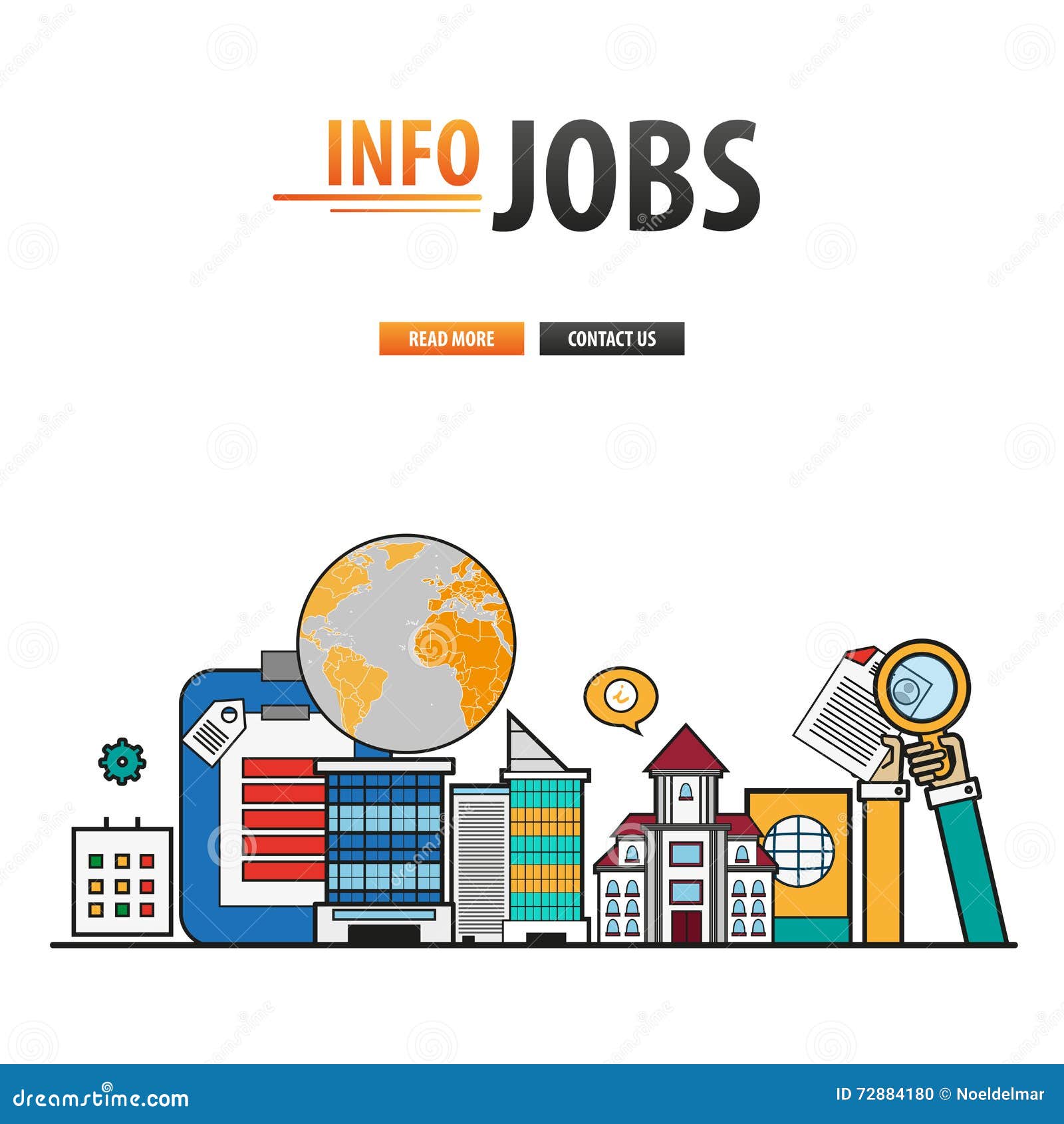 Info Jobs Flat Icon Background Stock Vector - Illustration of graphic ...