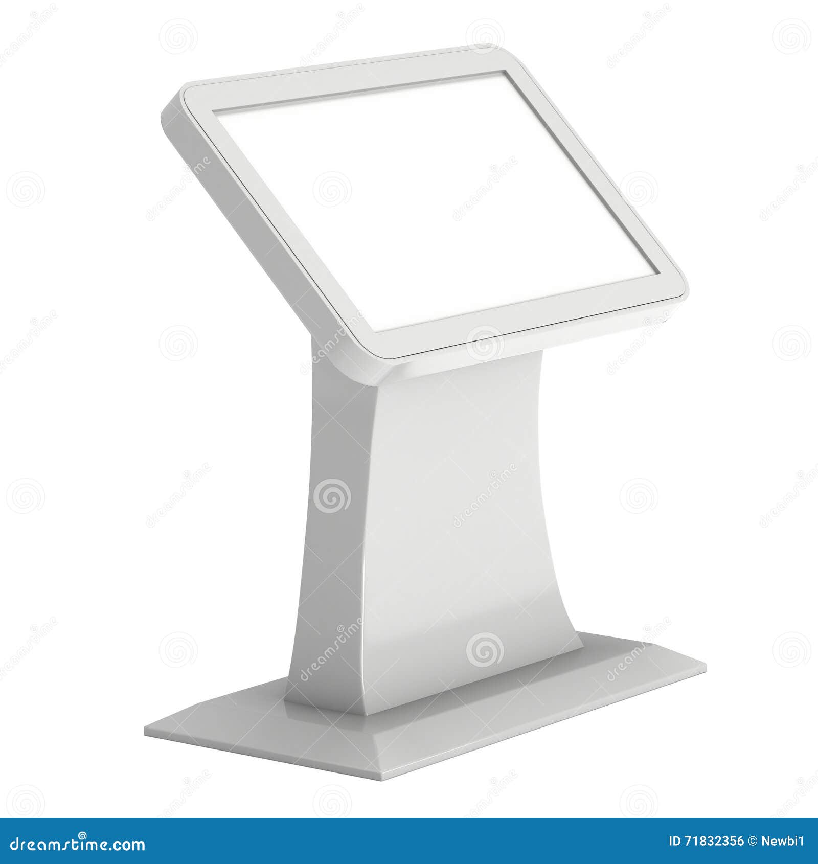 LCD Screen Floor Stand With Roll-Up Pop-Up And Reception Desk. Stock ...