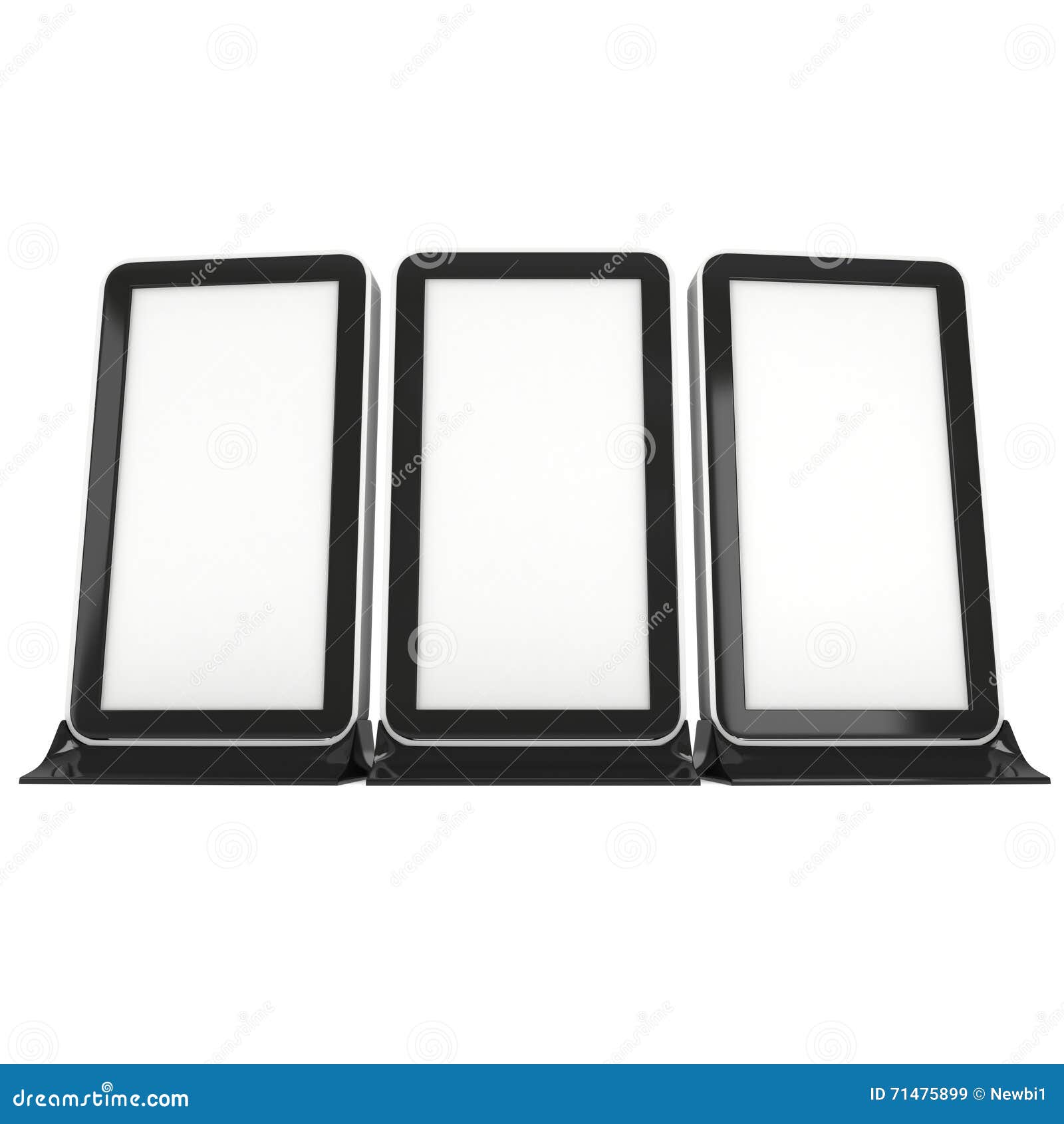 LCD Screen Floor Stand With Roll-Up Pop-Up And Reception Desk. Stock ...