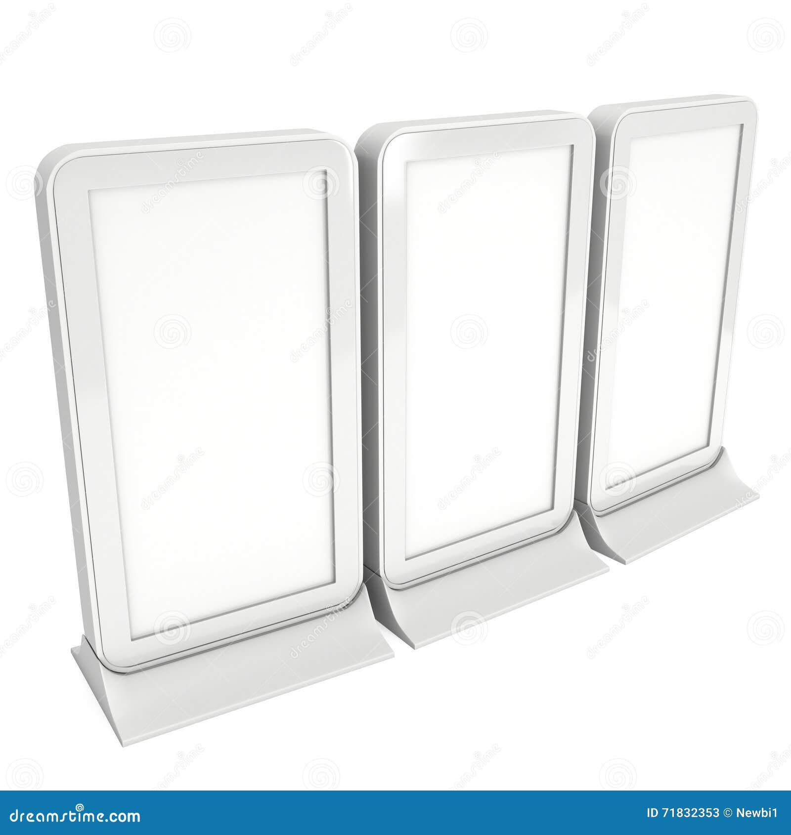 LCD Screen Floor Stand With Roll-Up Pop-Up And Reception Desk. Stock ...