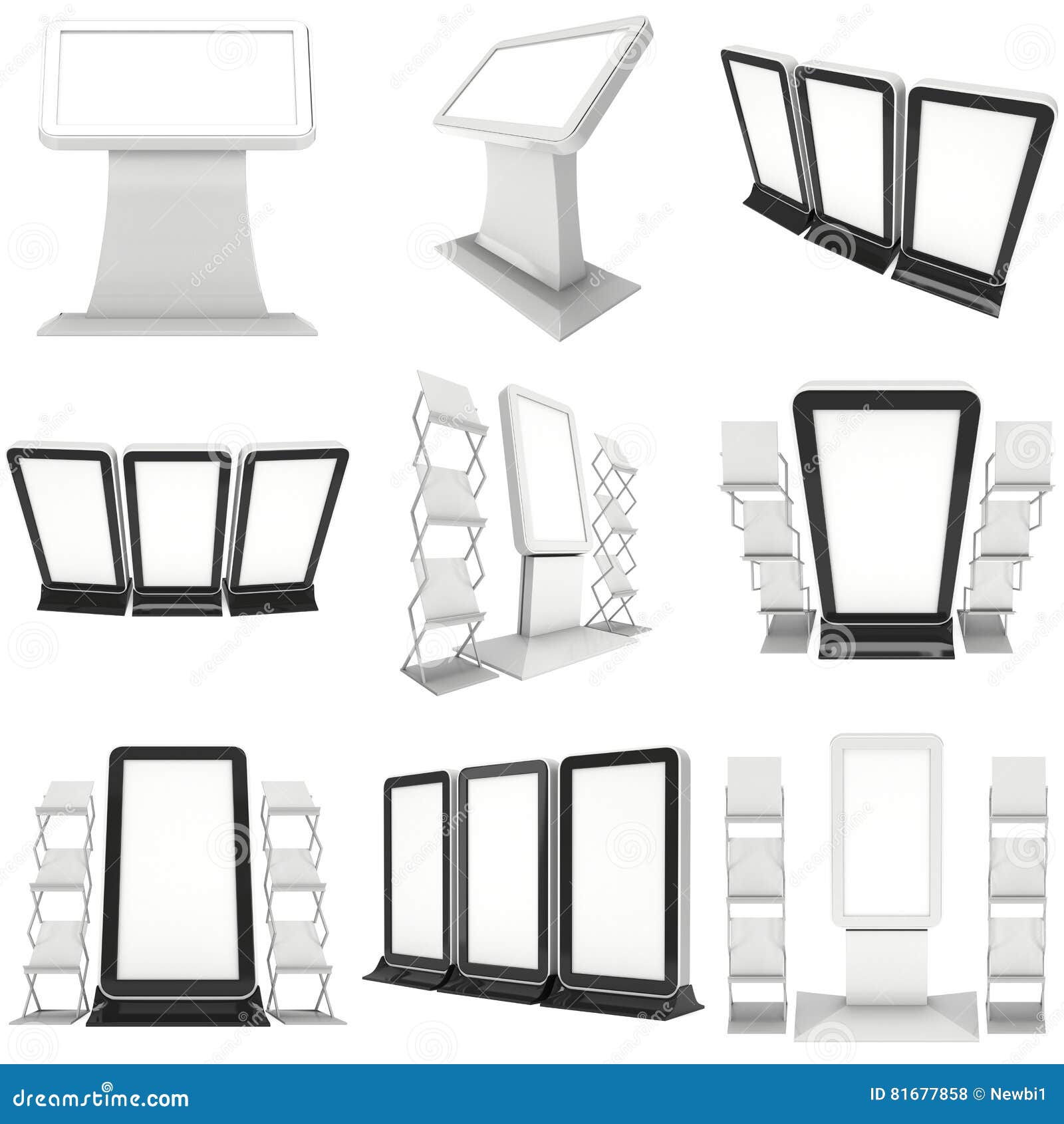 Info LCD Screen Floor Stand Set. Stock Illustration - Illustration of ...