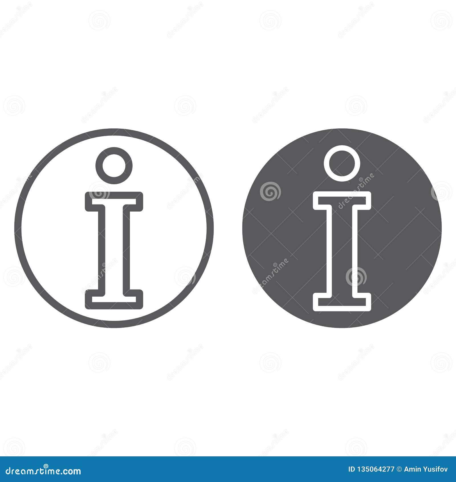 Info Line and Glyph Icon, Help and Inform, Information Sign, Vector ...