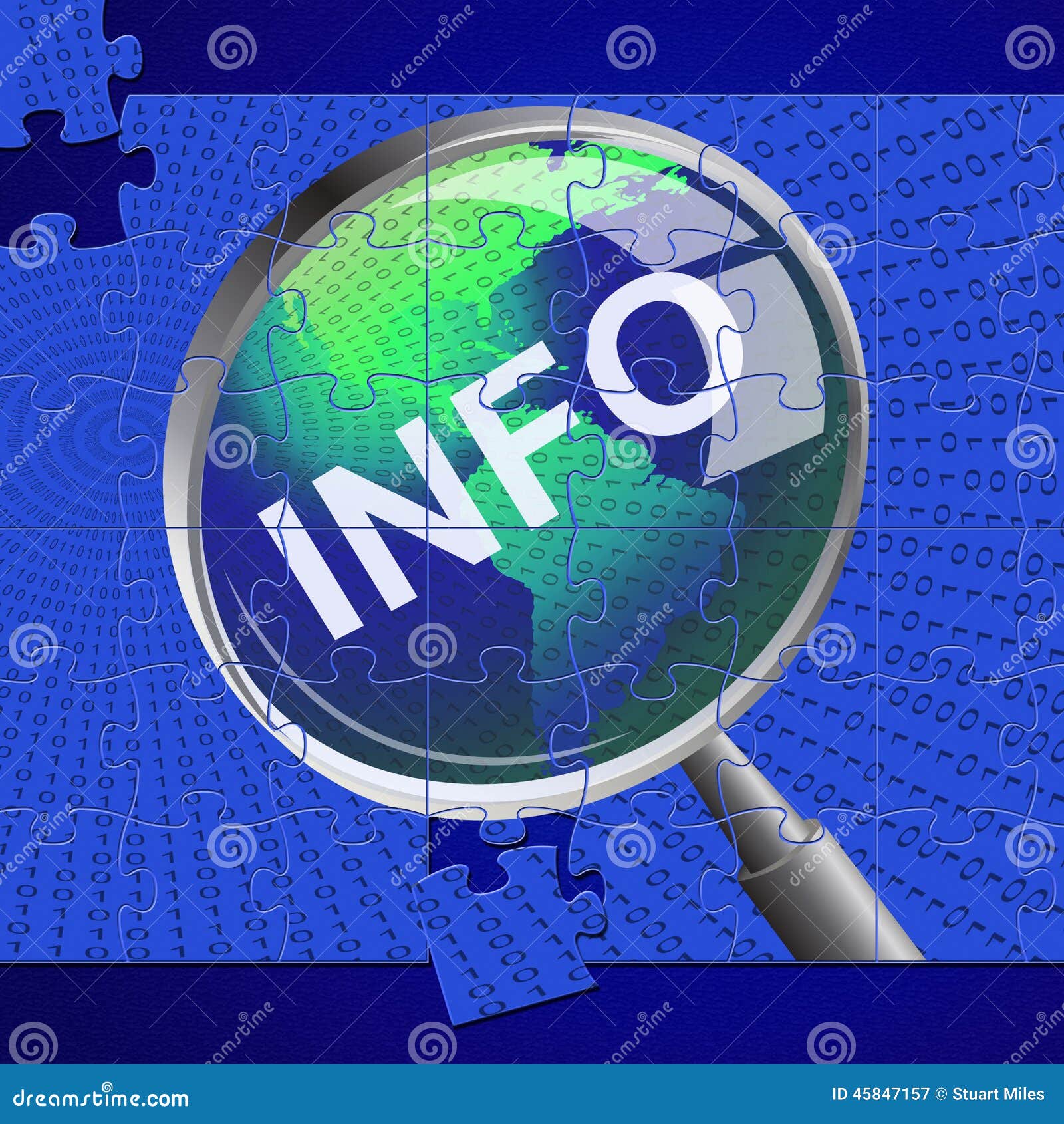 Info Magnifier Represents Advisor Answer and Inform Stock Illustration ...
