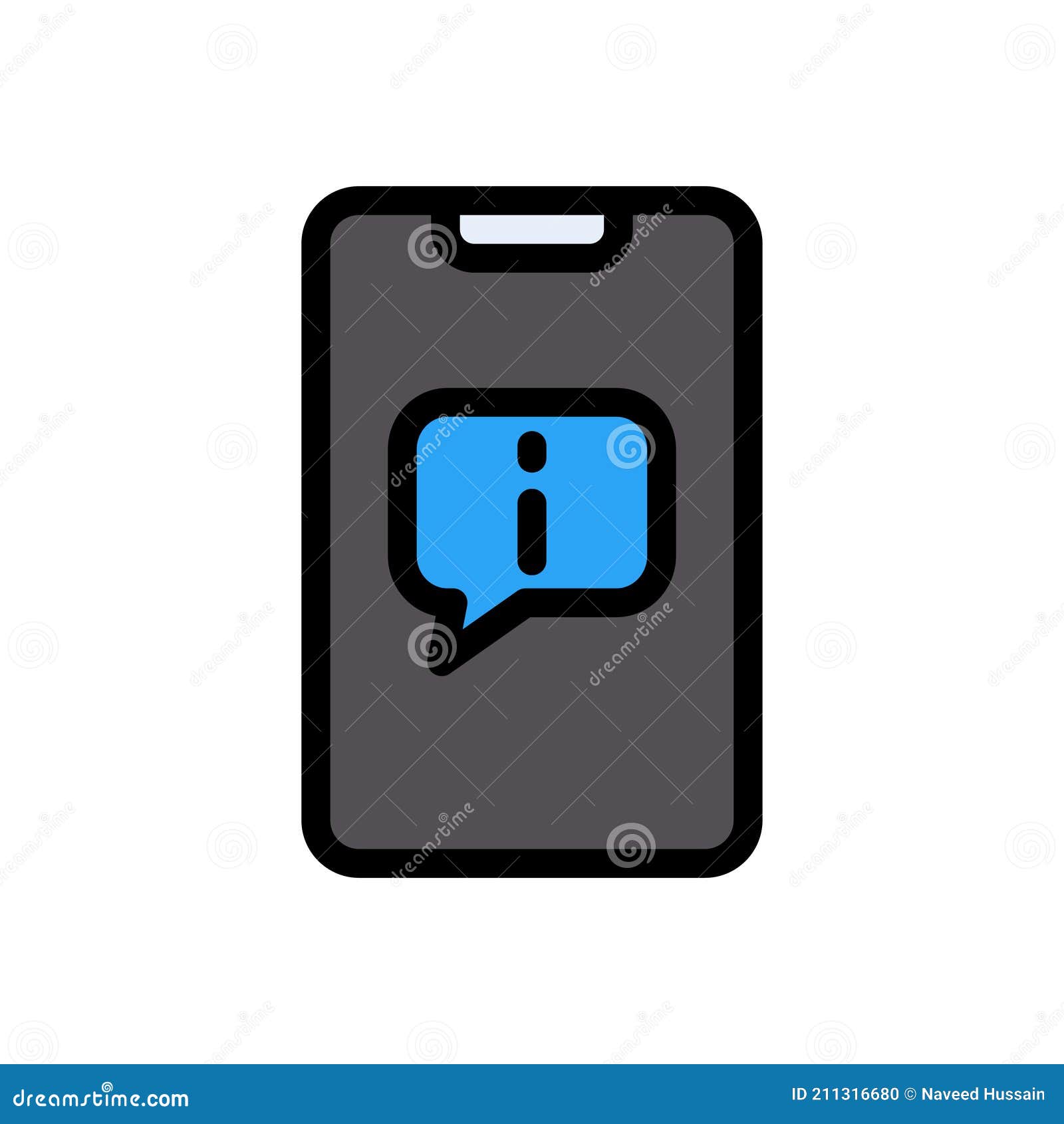 Info message mobile stock vector. Illustration of symbol - 211316680