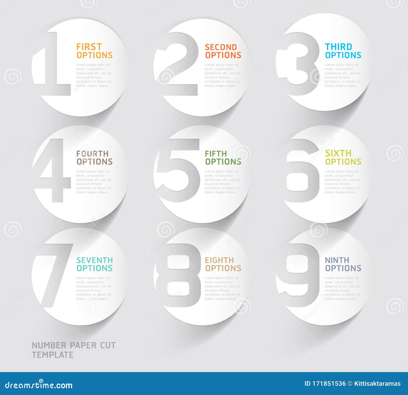 Number paper cut template stock vector. Illustration of element - 171851536