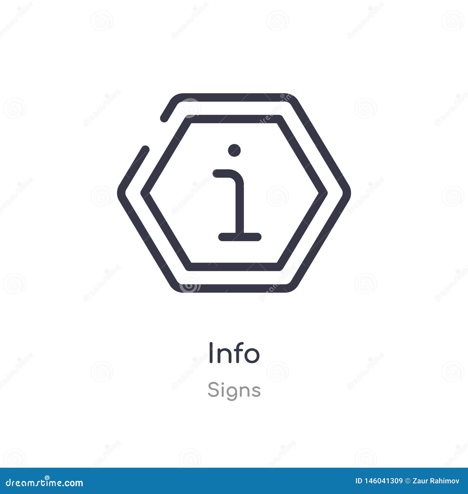 Info Outline Icon. Isolated Line Vector Illustration from Signs ...