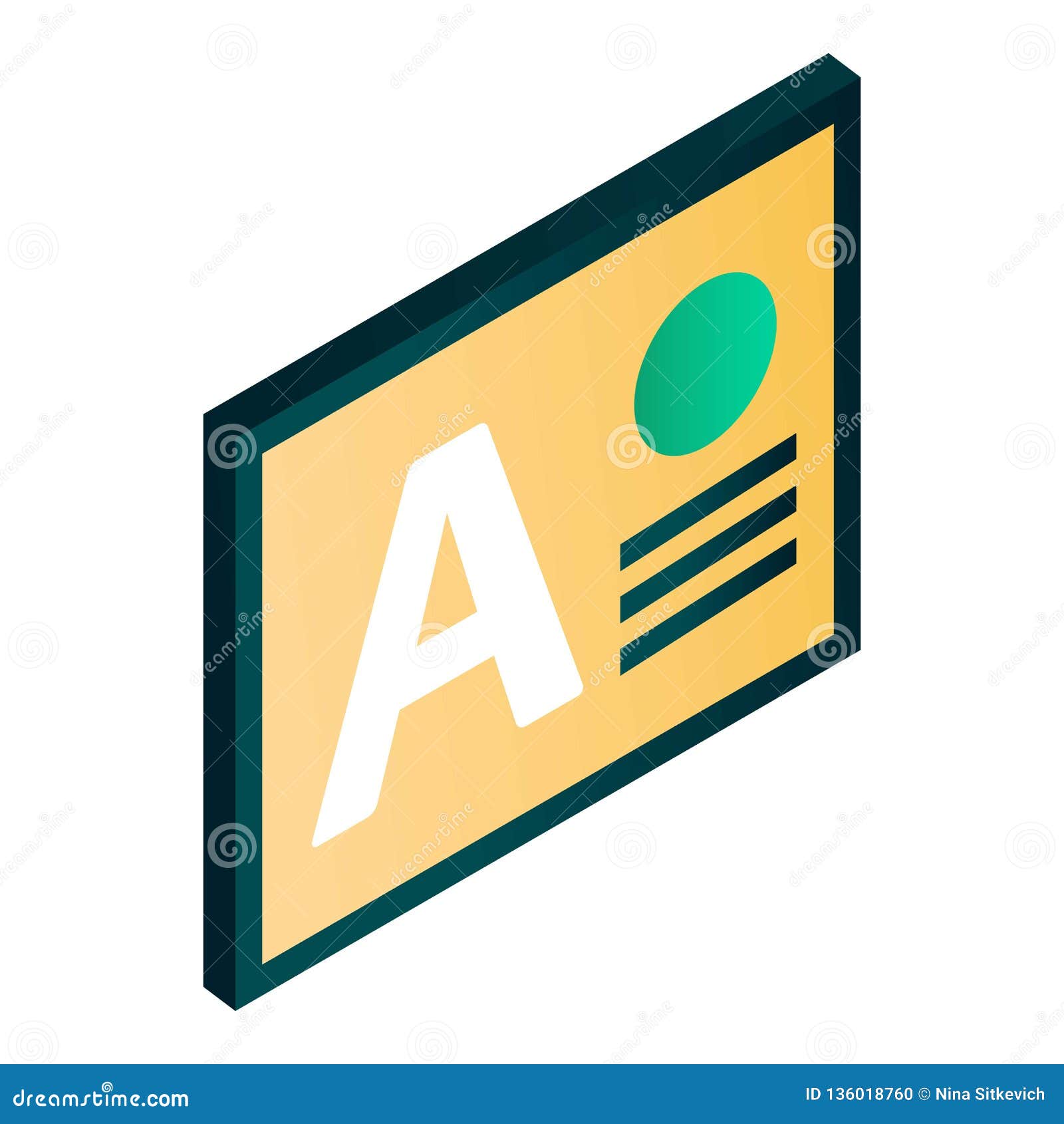 Info Panel Icon, Isometric Style Stock Vector - Illustration of graphic ...