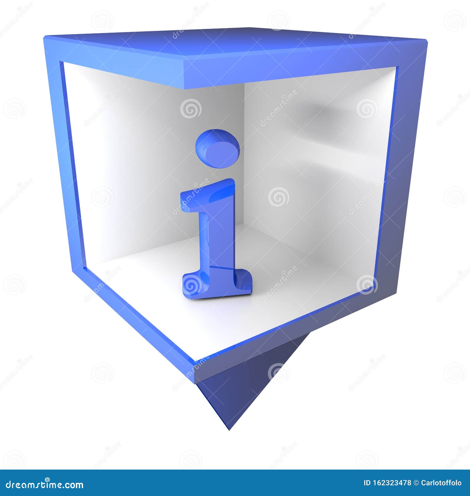 Info Point Blue Sign Icon Isolated on White Background - 3D Rendering ...