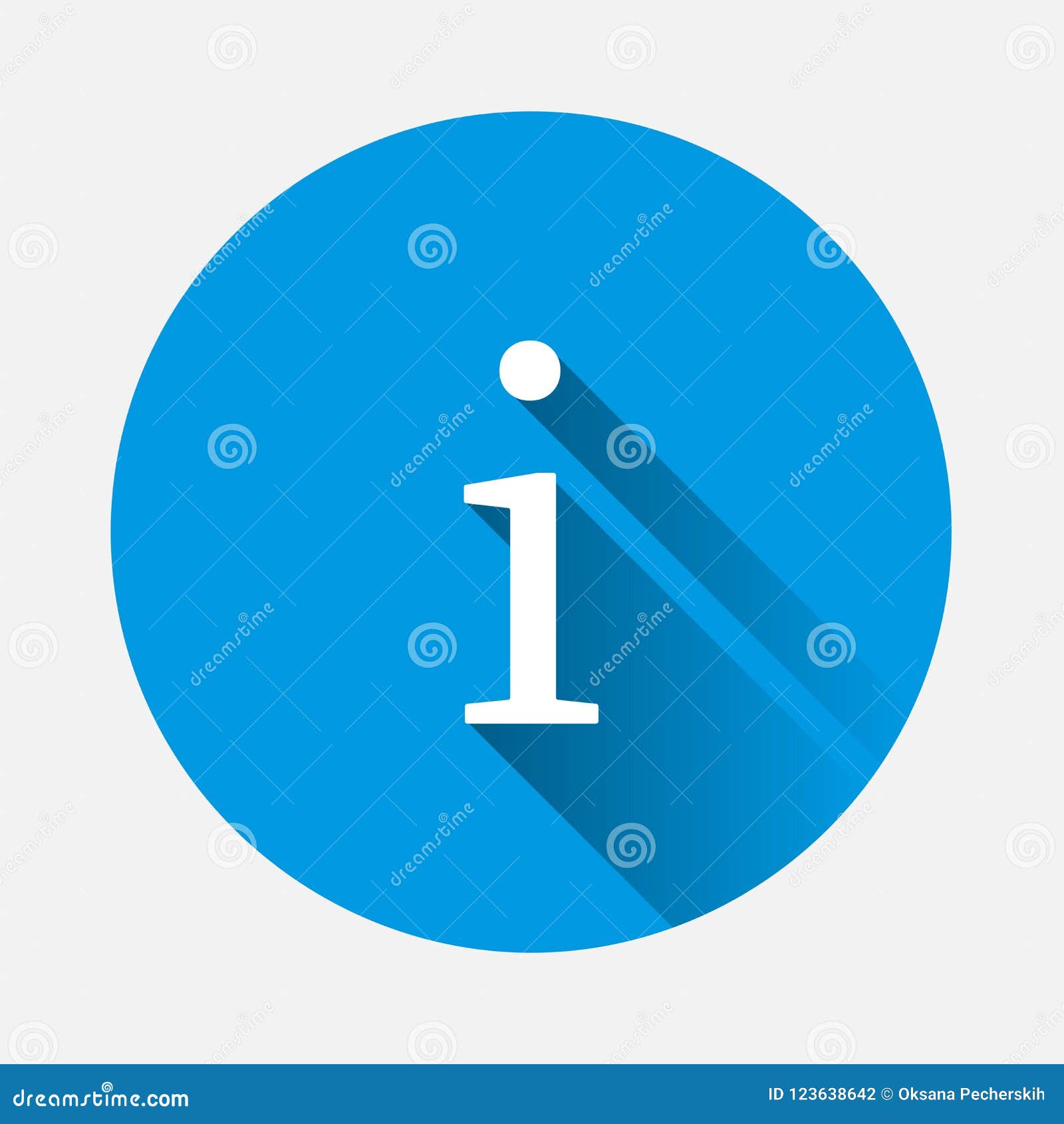 Info Sign on Blue Background. Flat Image Information Symbol Wit Stock ...