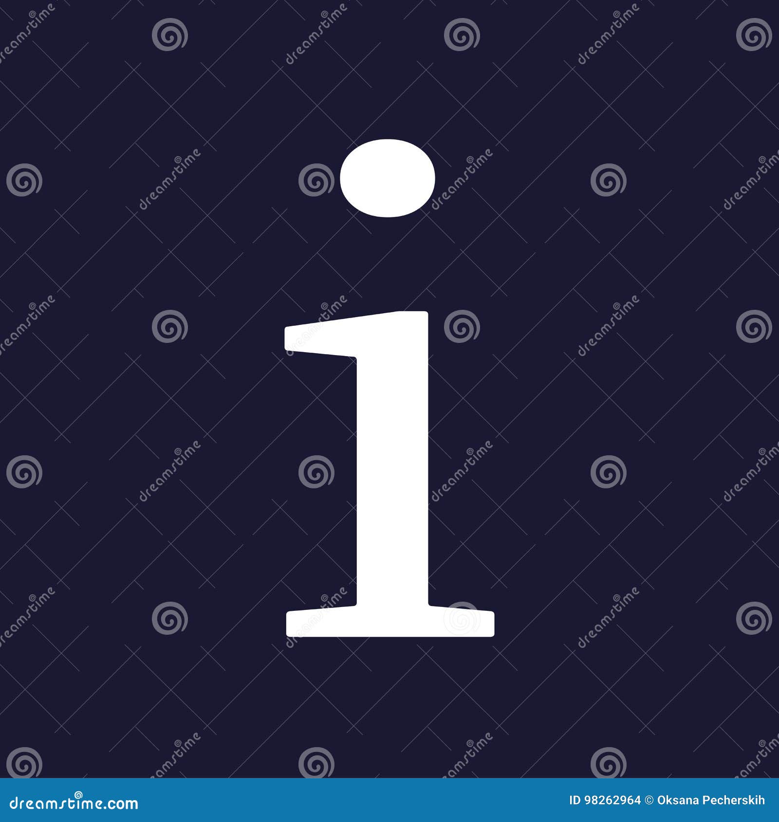 Info Sign. Vector Icon on Dark Blue Background. Stock Vector ...