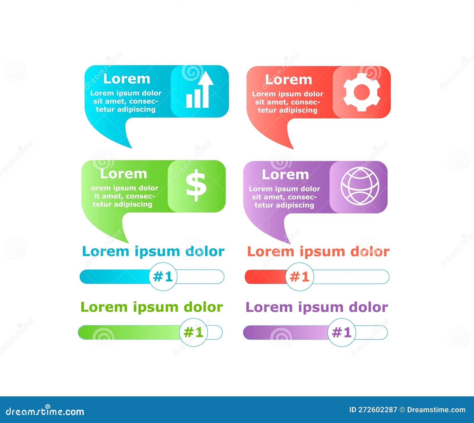 Info Speech Bubbles Set Concept Stock Illustration - Illustration of ...
