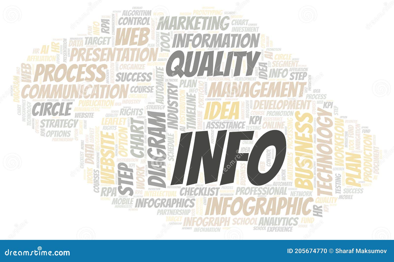 Info Typography Word Cloud Create with the Text only. Stock ...