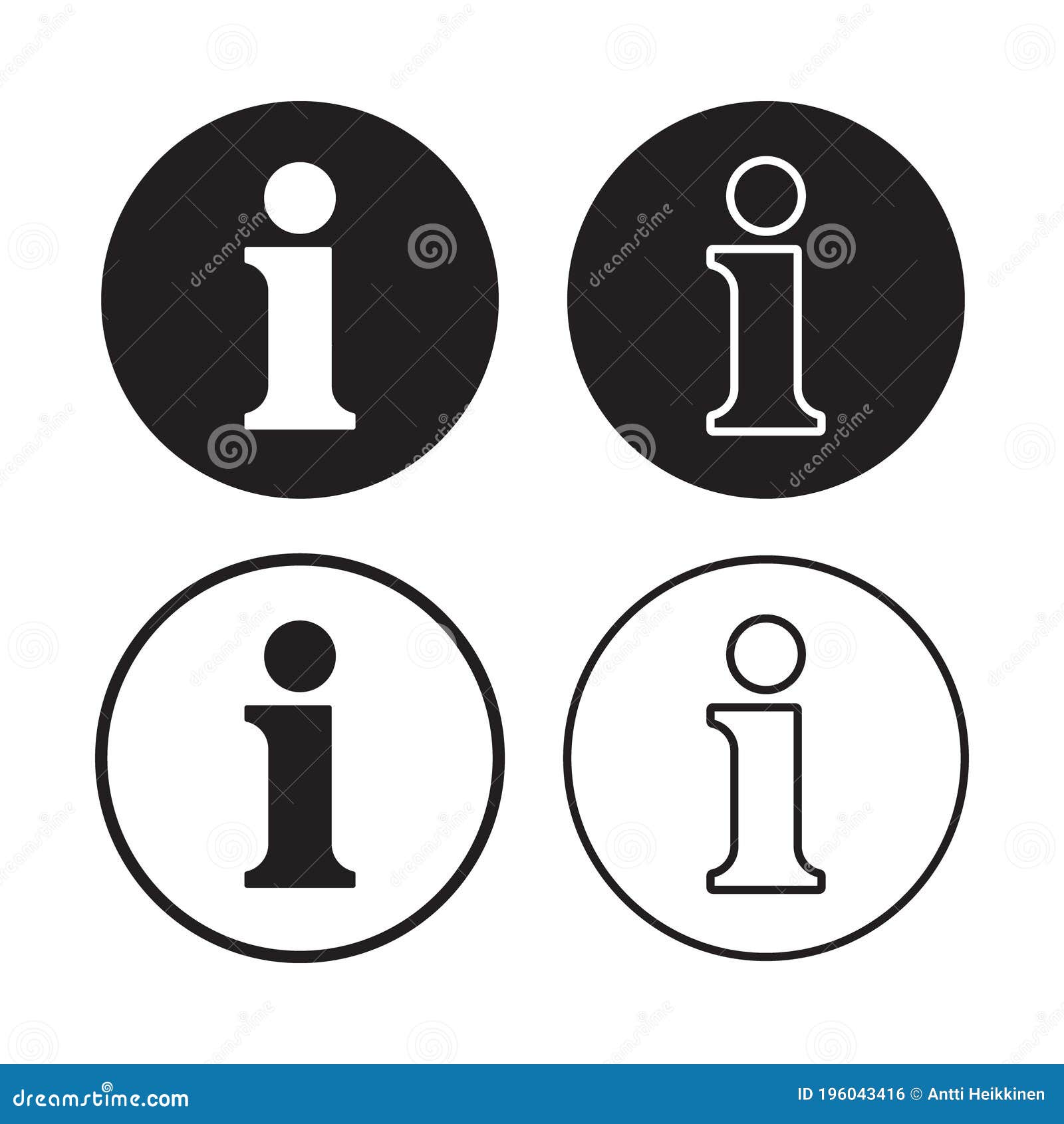 Info Vector Icon Collection. Round Shape Information Symbol Set ...
