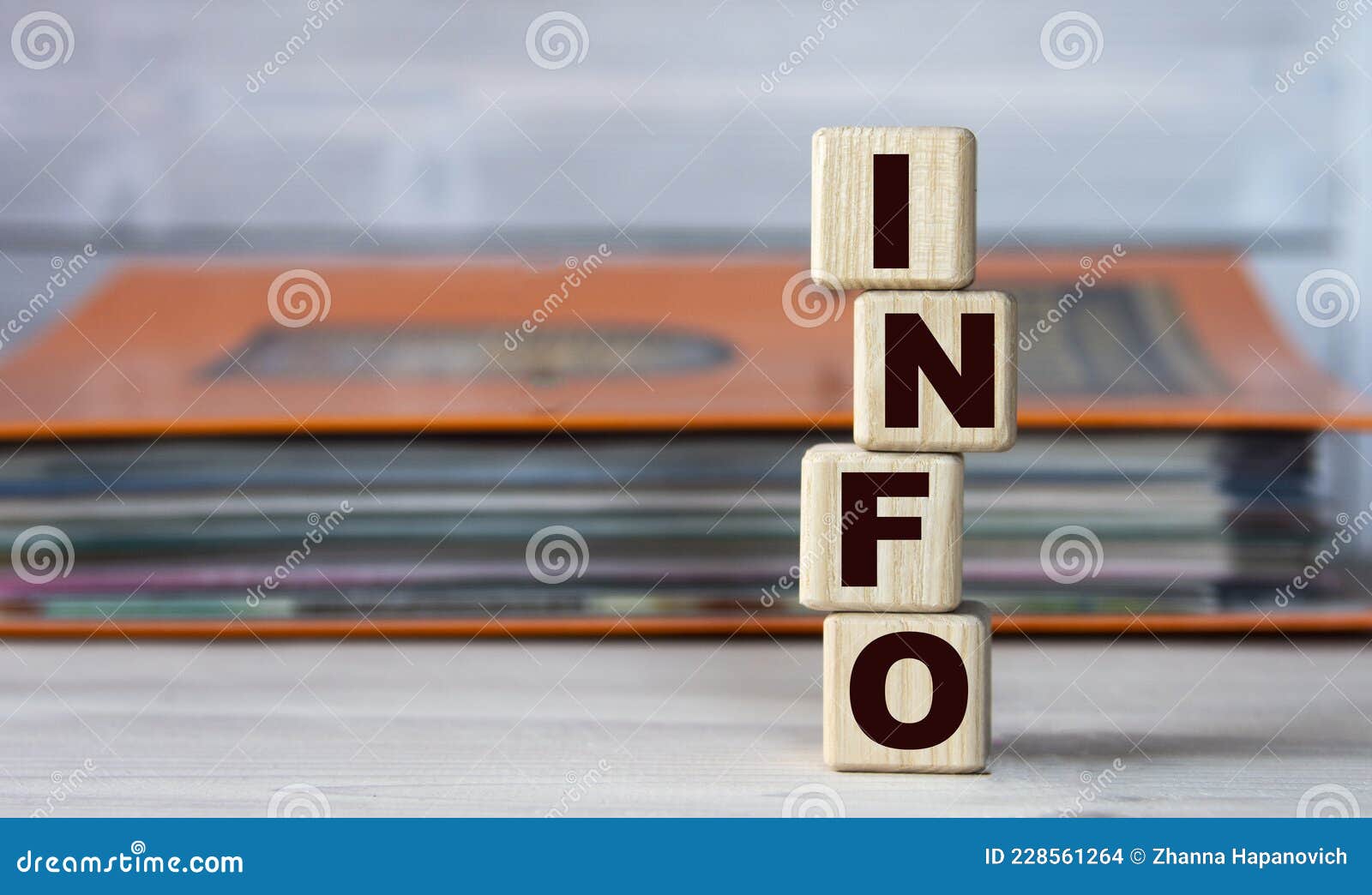 INFO - Word on Wooden Cubes on the Background of a Folder with ...