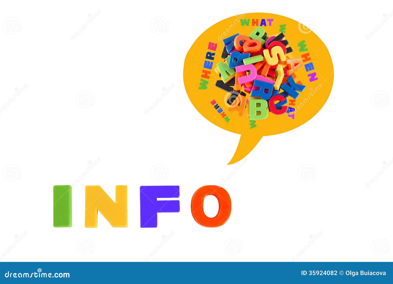Info Written in Multicolored Plastic Kids Letters Stock Photo - Image ...