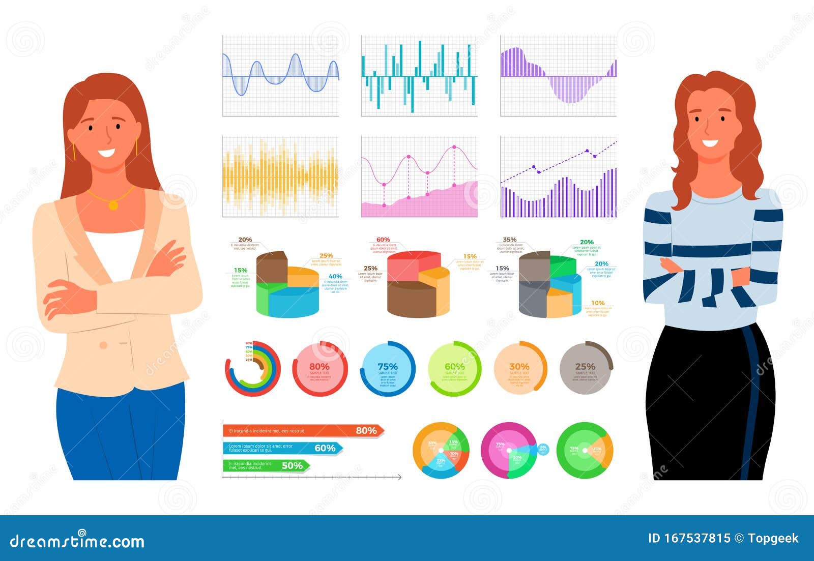 Infocharts and Statistics Visual Representation Stock Vector ...
