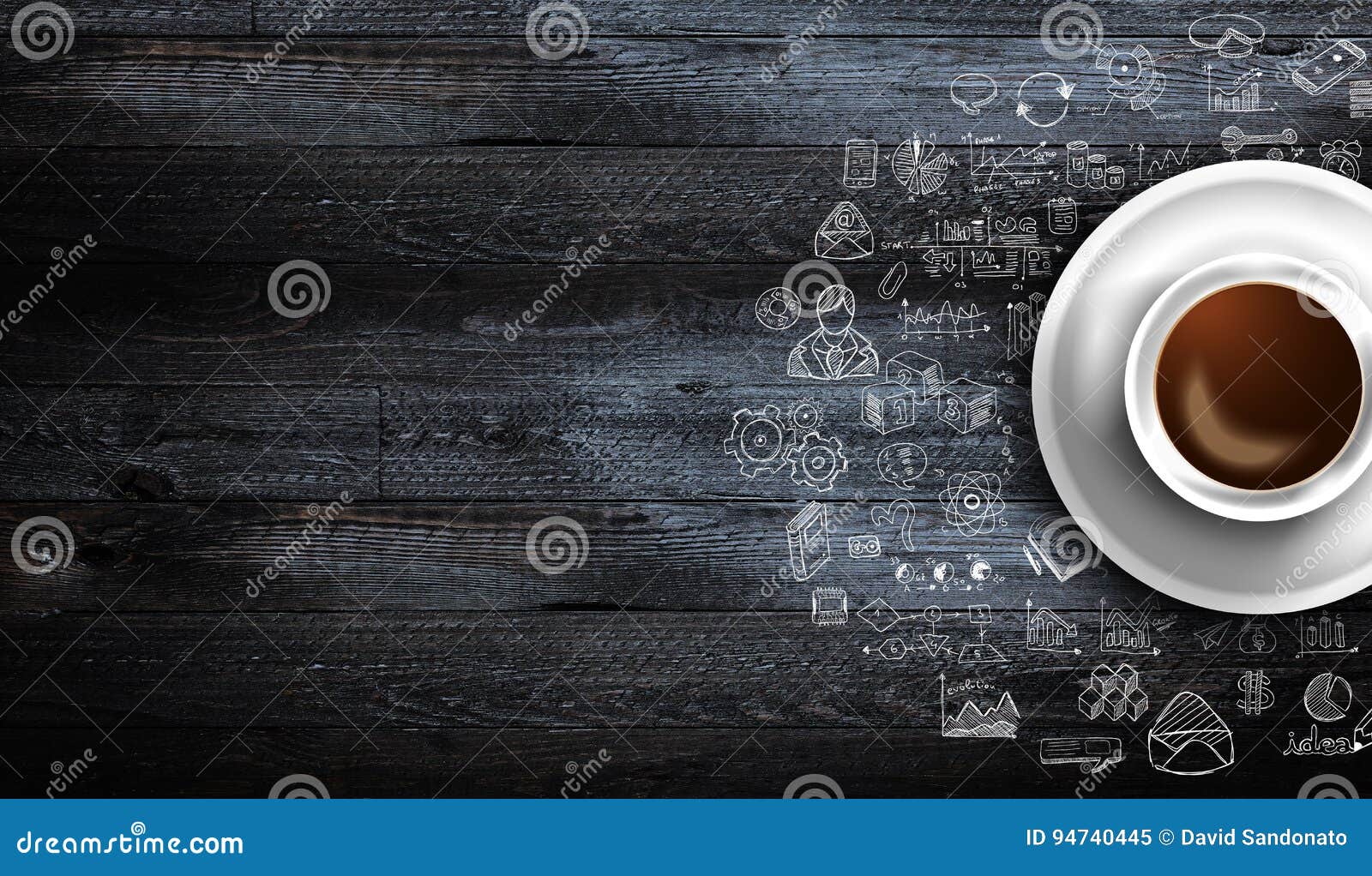 Infograph Background Template With A Fresh Coffee On Real Wooden Table ...