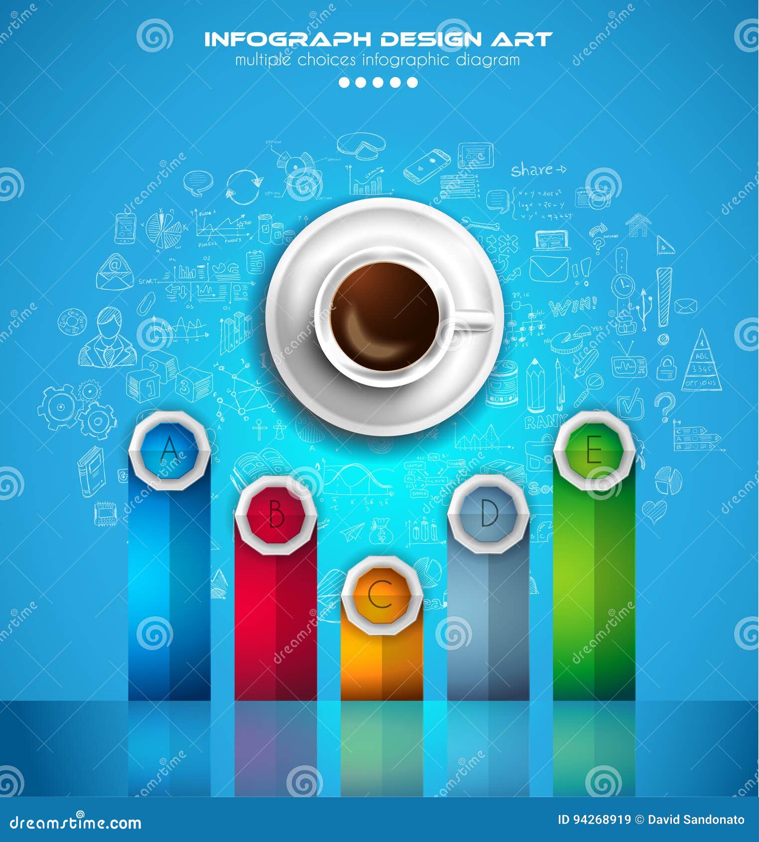 Infograph Background Template With A Temworking Brainstorming Table ...