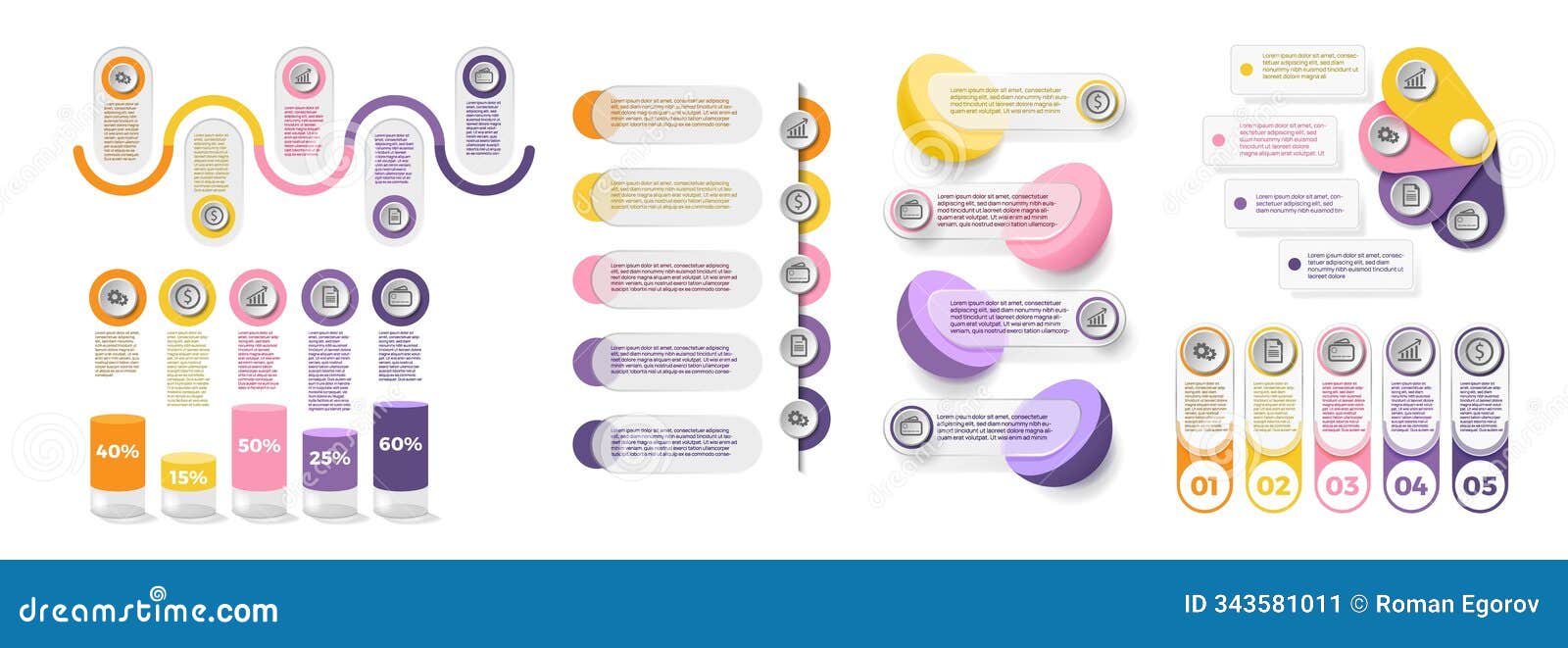 Modern Bar Graph Template. Business Infographic. Flat Color Style ...