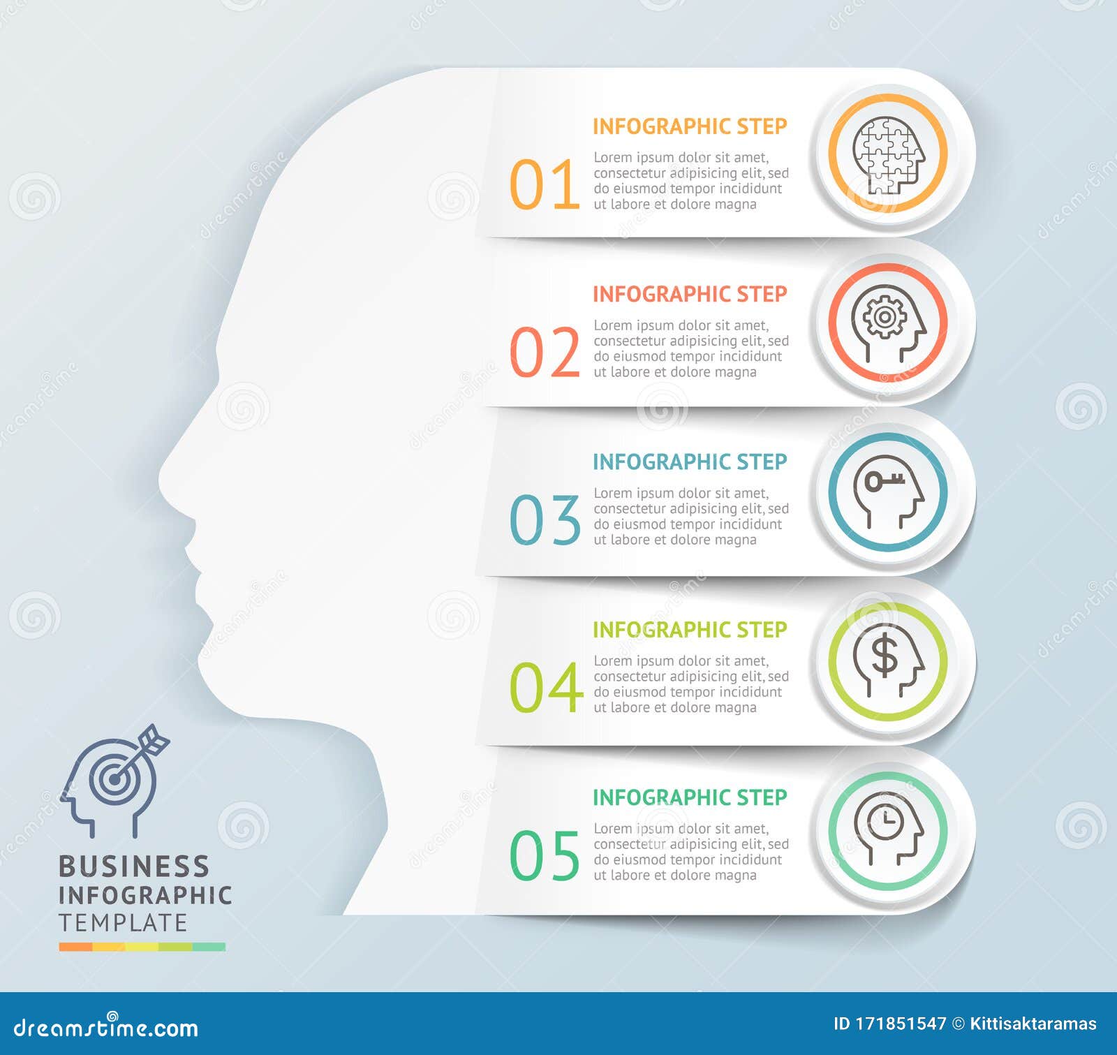 Modern Infographics Head Design Template Stock Vector - Illustration of ...