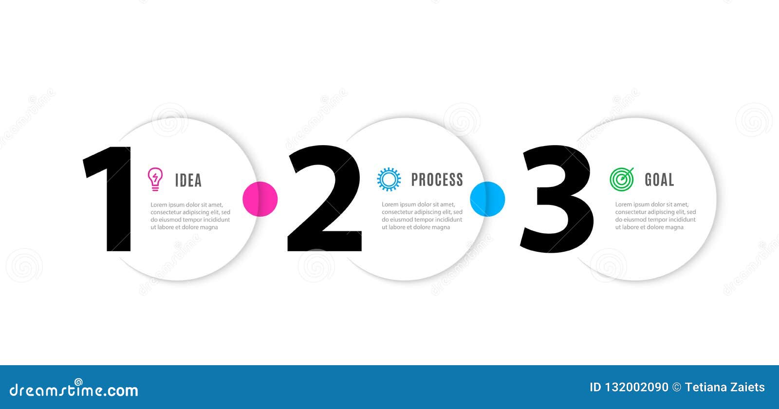 Infograph 3 Steps Elements. Business Infographic Template with Icons ...