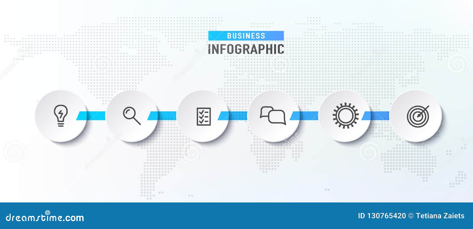 Infograph Timeline Process With Circles. Diagram Flowchart With Icon ...
