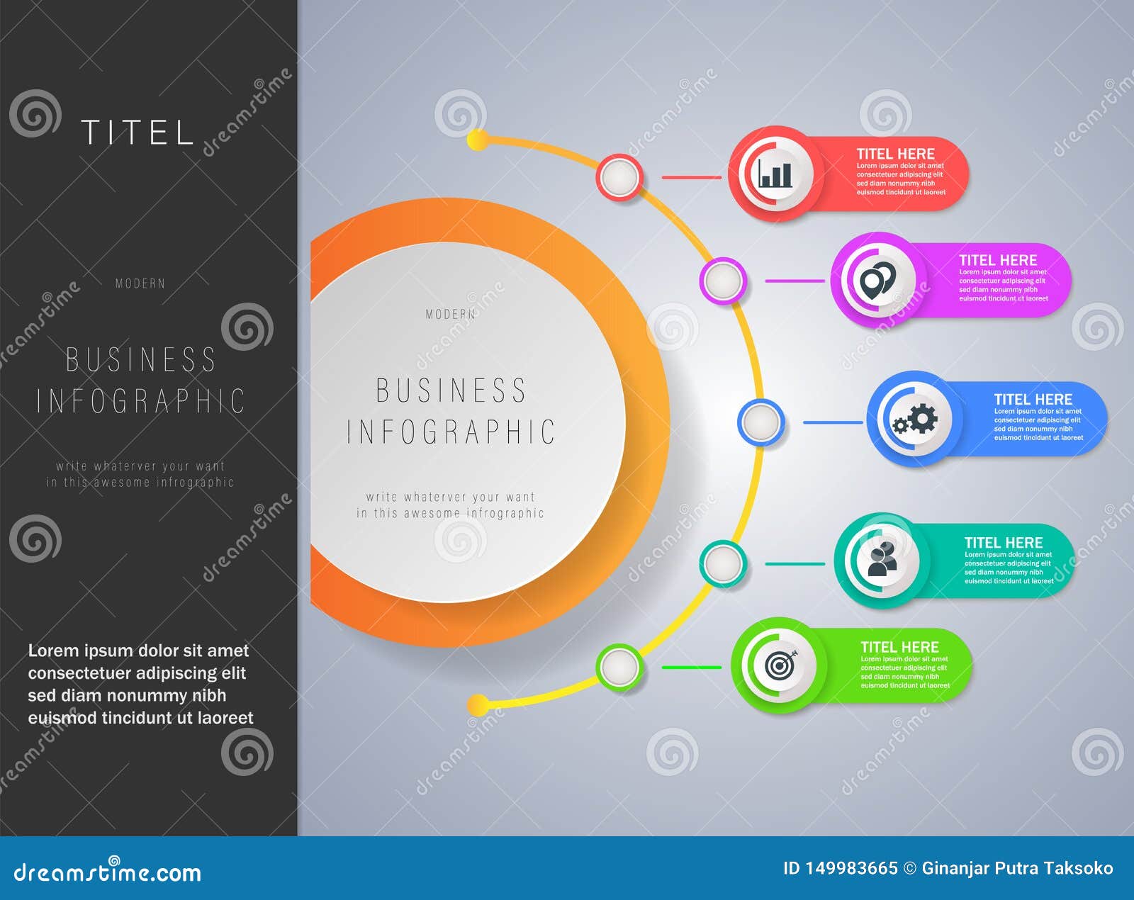 Modern Business Infographics Template with 3d Paper Label Stock Vector ...