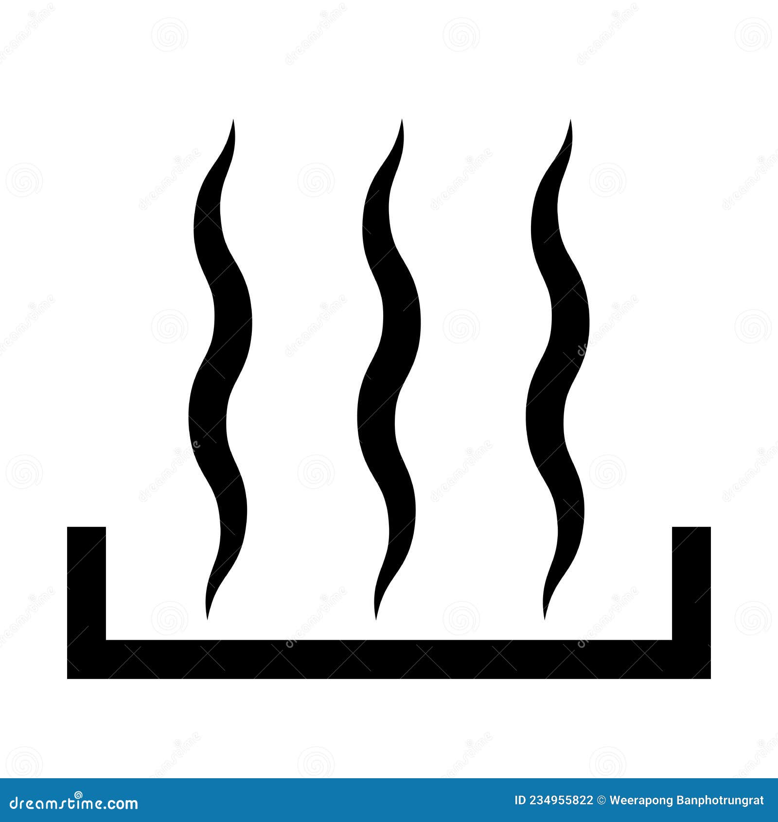 Heat Wave Icon of Warming Up Food, Hot Wave of Fire, Steam of Boiling ...