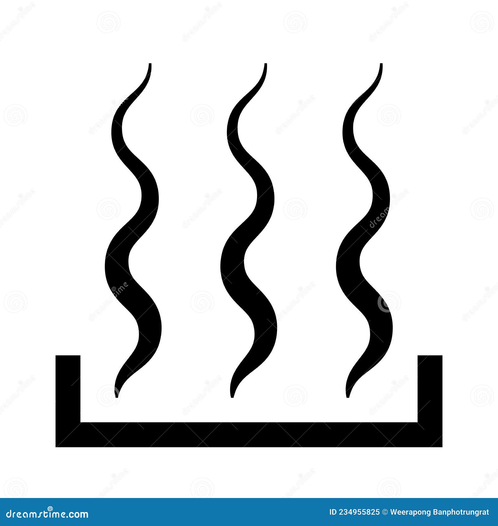 Heat Wave Icon of Warming Up Food, Hot Wave of Fire, Steam of Boiling ...