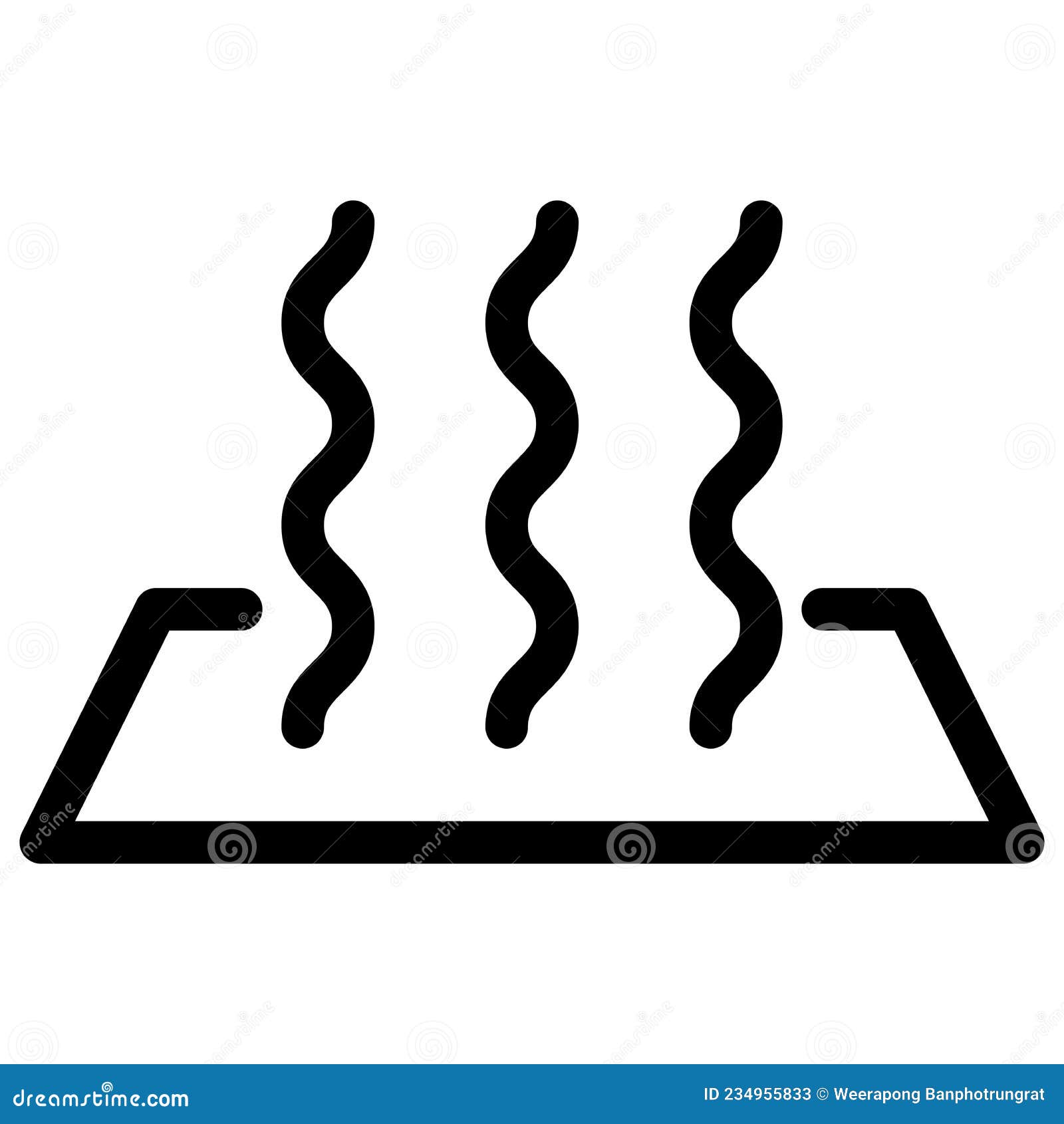 Heat Wave Icon of Warming Up Food, Hot Wave of Fire, Steam of Boiling ...