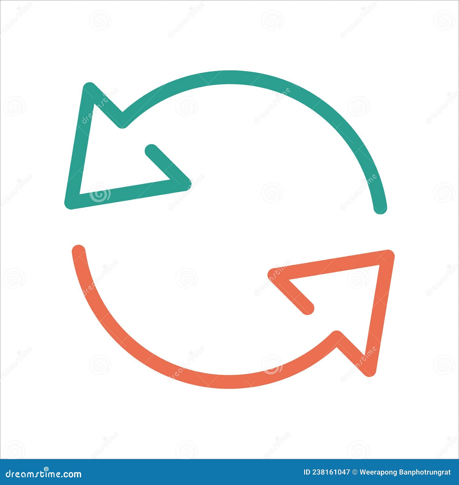 Repeat Icon, Refresh Arrow Sign, Circle Arrow for Recycle Stock Vector ...