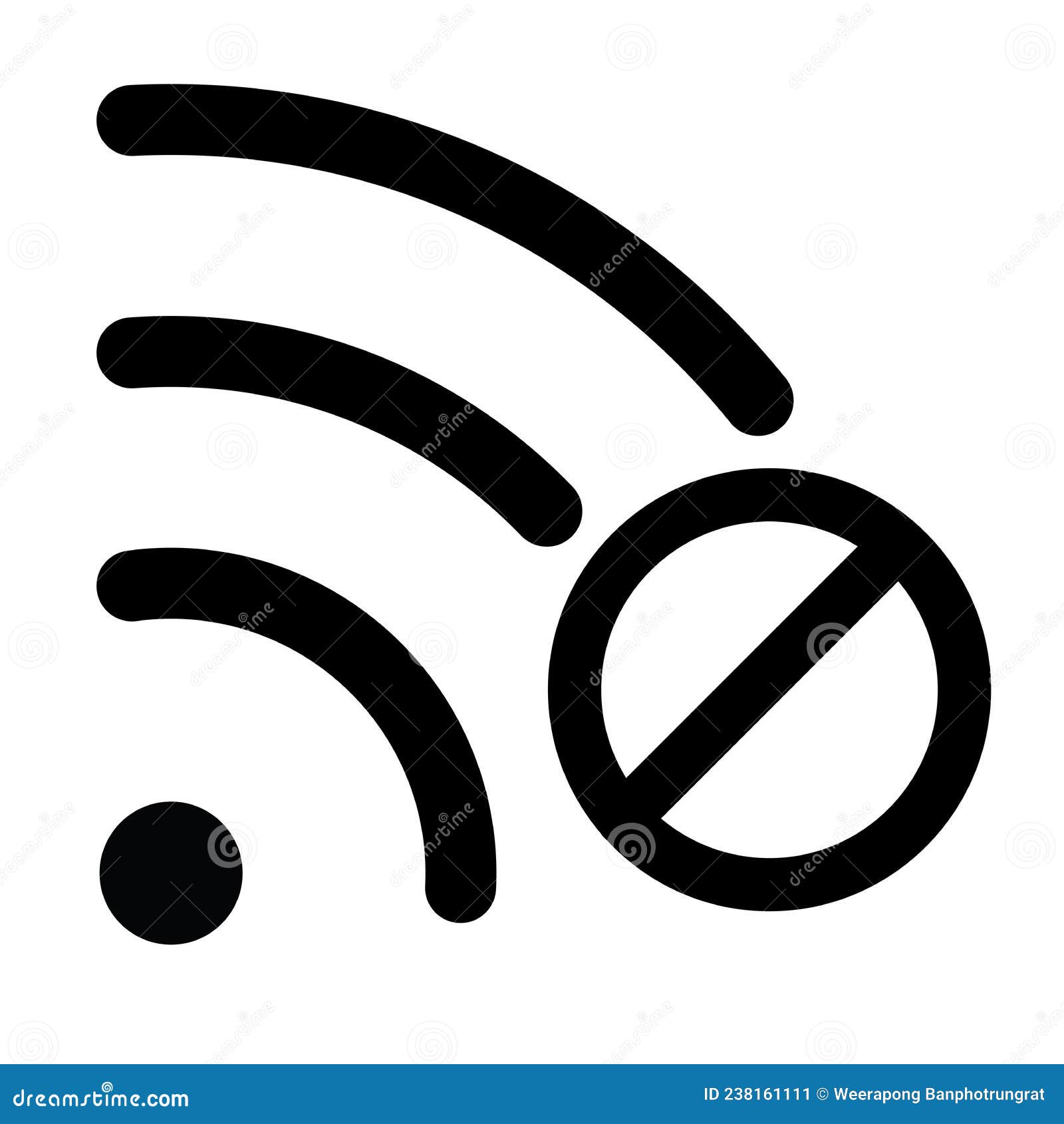 No Wifi Icon, No Internet Connection Signal, Failure of Internet ...