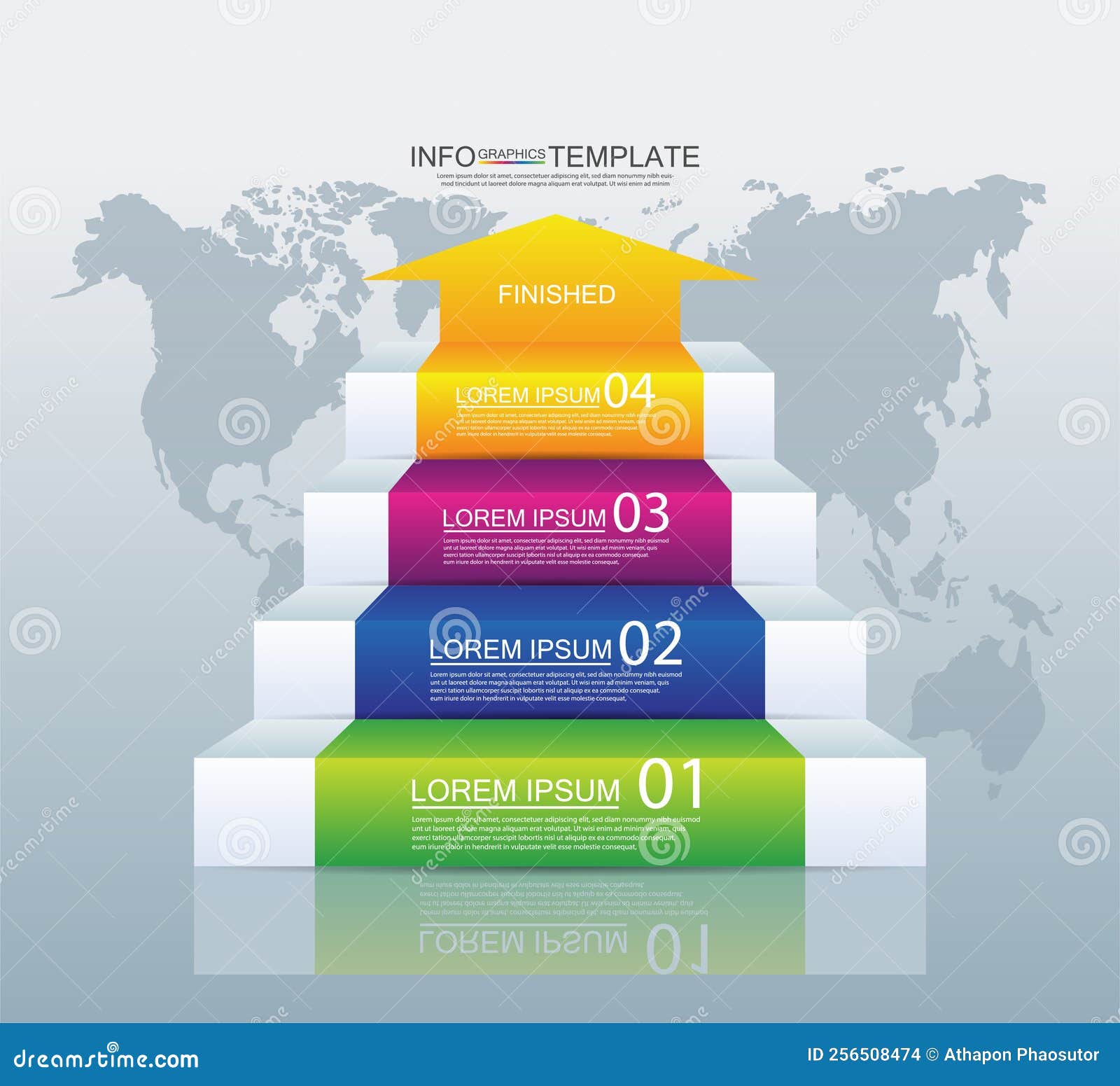 Colorful Gradient Steps Infographics Business Template Design Stock ...