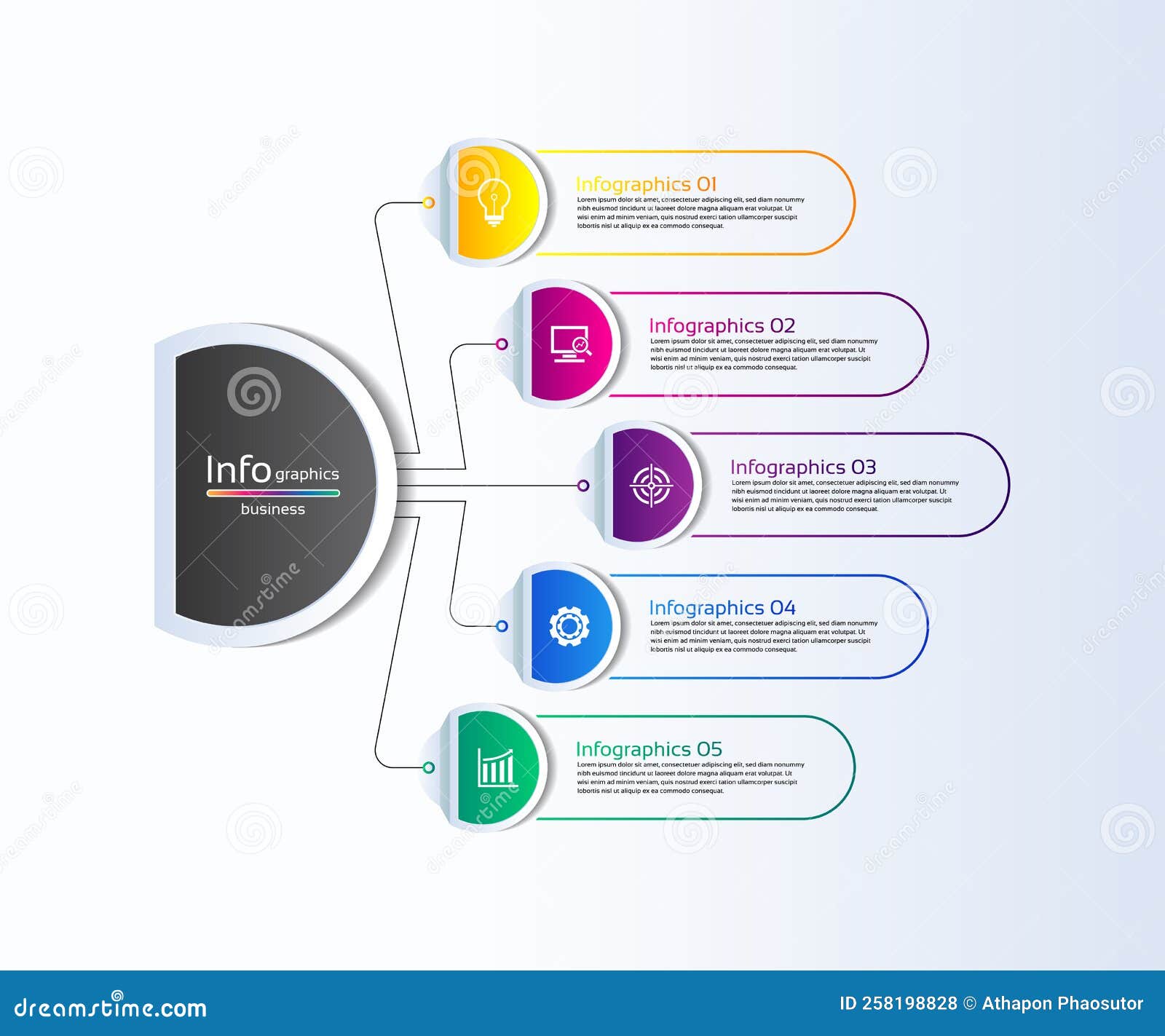 Process Diagram Infographic Business Background Template Colorful Stock ...