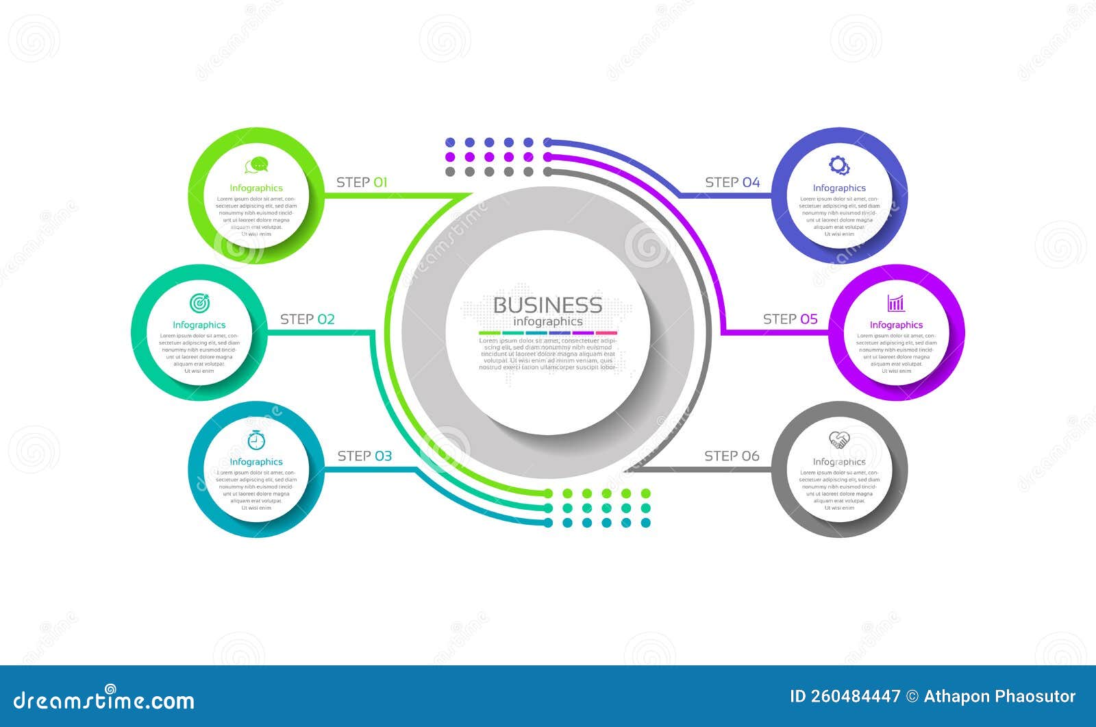 Circular Diagram Infographic Options or Steps Template Stock Vector ...