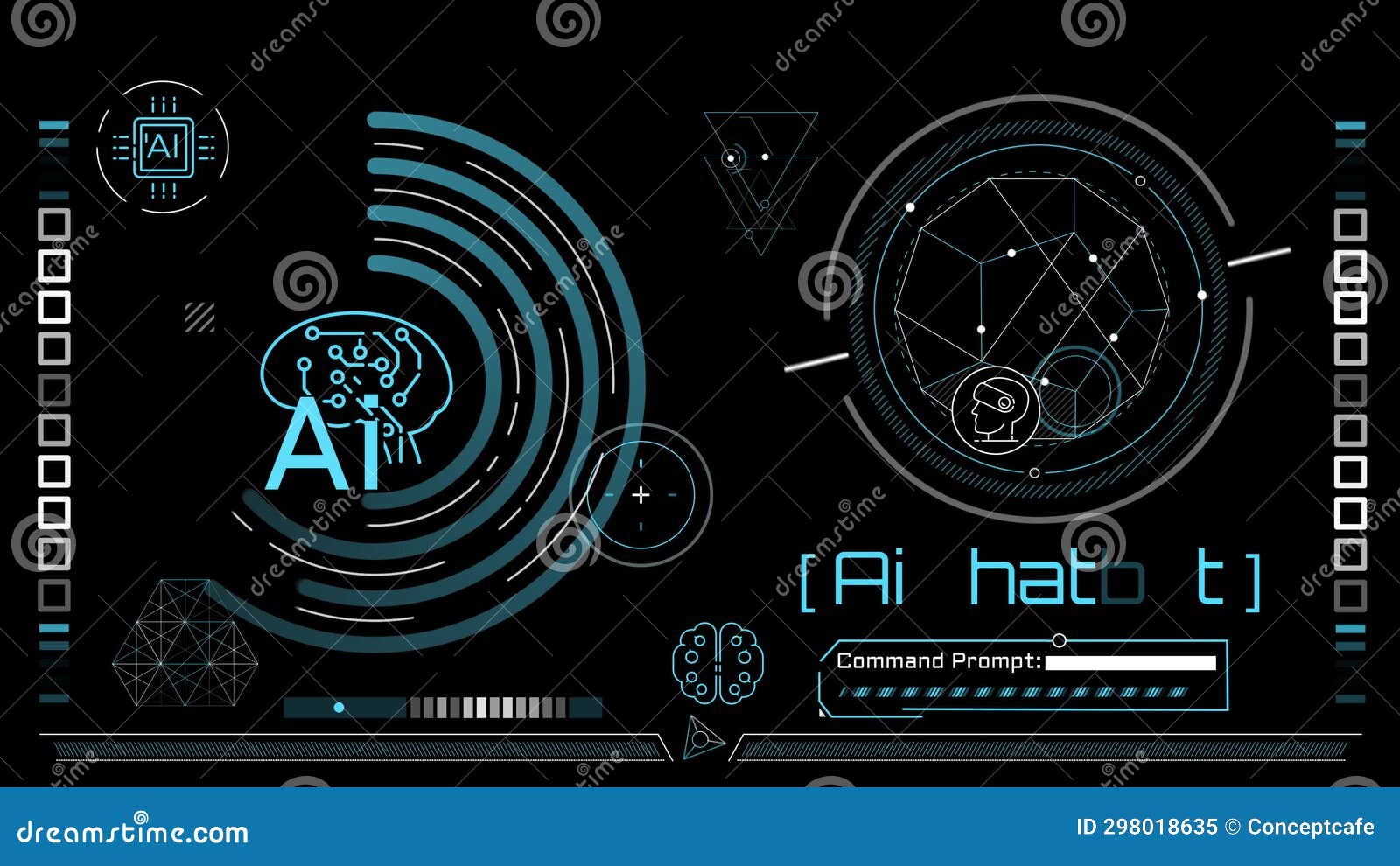 Infographic Animation about AI Chatbot and Cognitive Computing. Stock ...