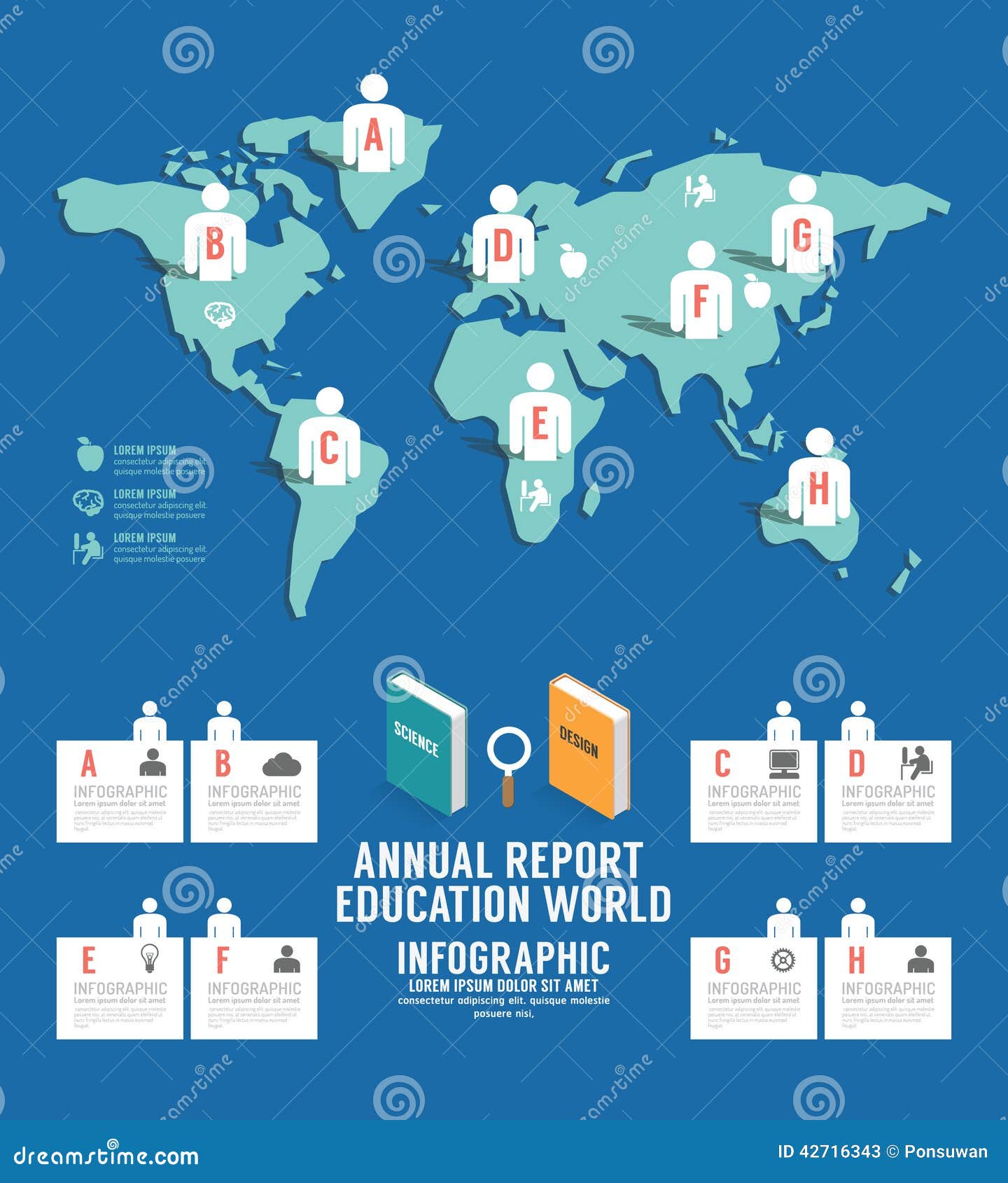 World Map Template, Triangle Design, Infographic Vector Illustration ...