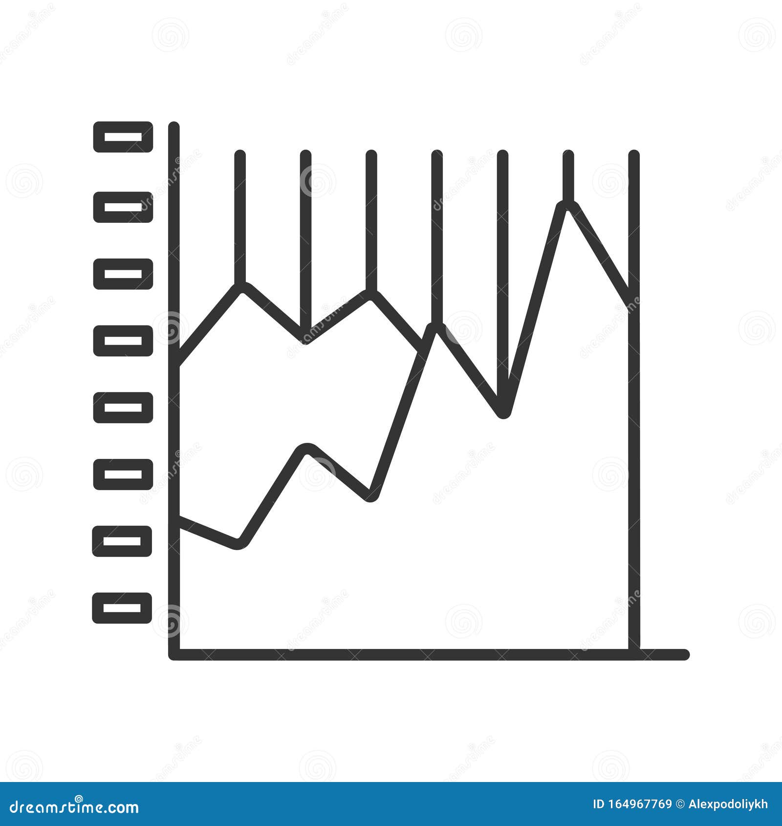 Infographic Area Line Black Icon. Record Keeping Concept. Visual ...